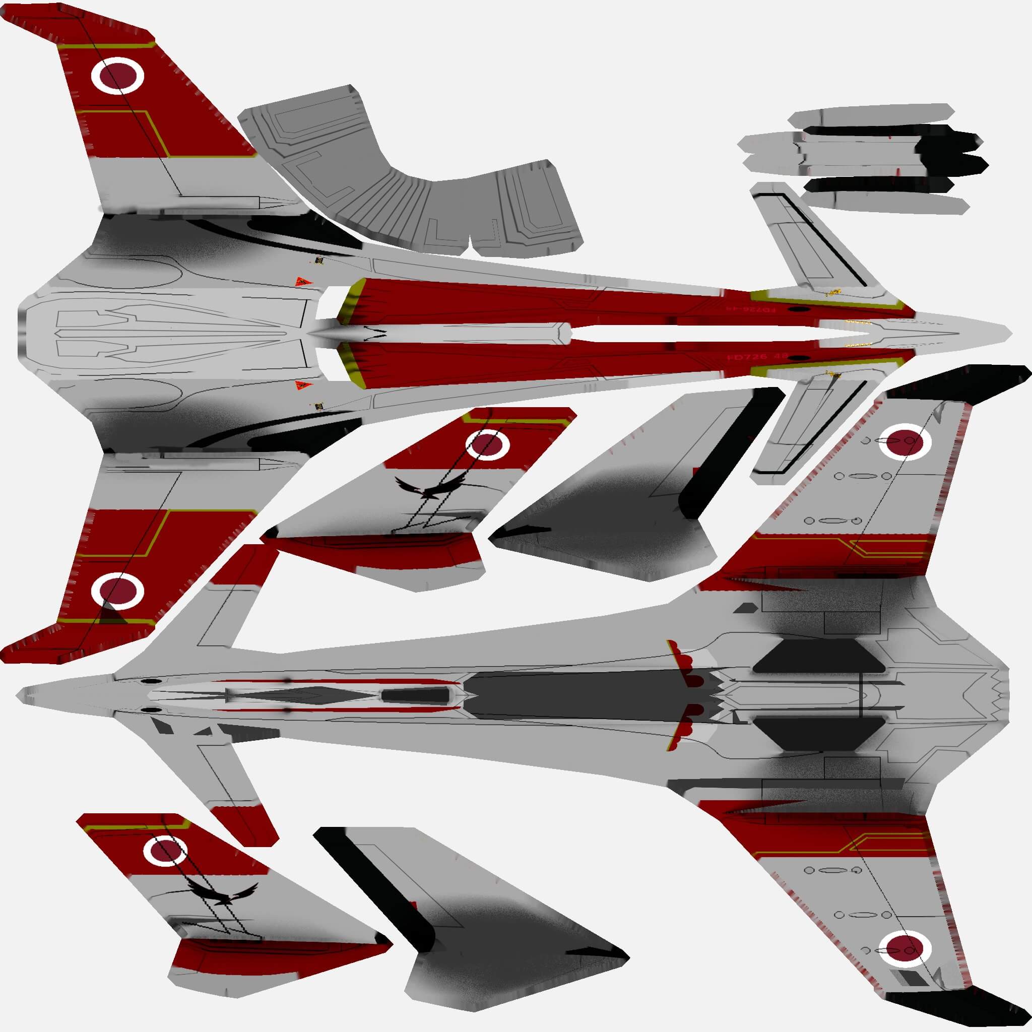 I-20 Firehawk Concept Jet Fighter 3D Model by NETRUNNER_pl