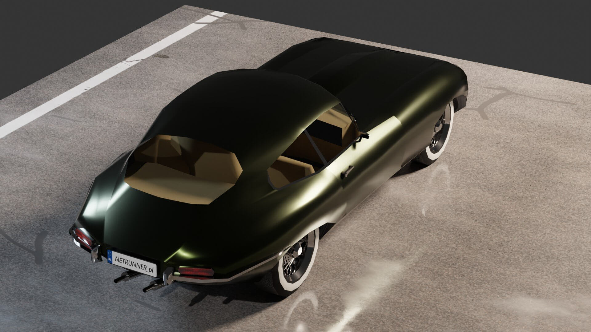 Jaguar E-Type 3D Model by NETRUNNER_pl