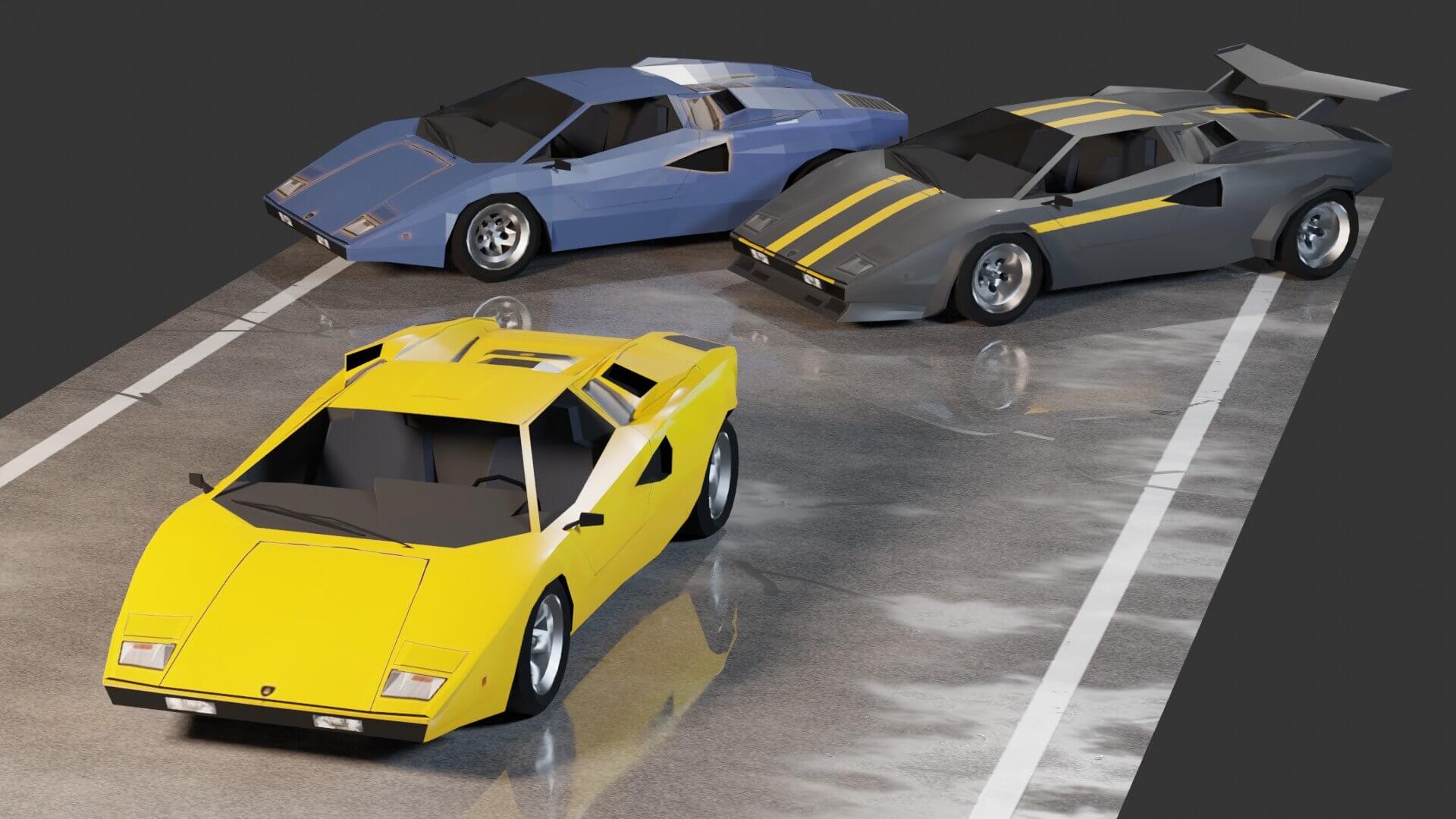 Lamborghini Countach - 3D Model by NETRUNNER_pl