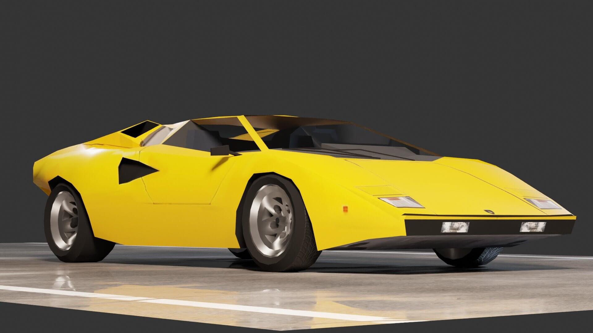 Lamborghini Countach - 3D Model by NETRUNNER_pl