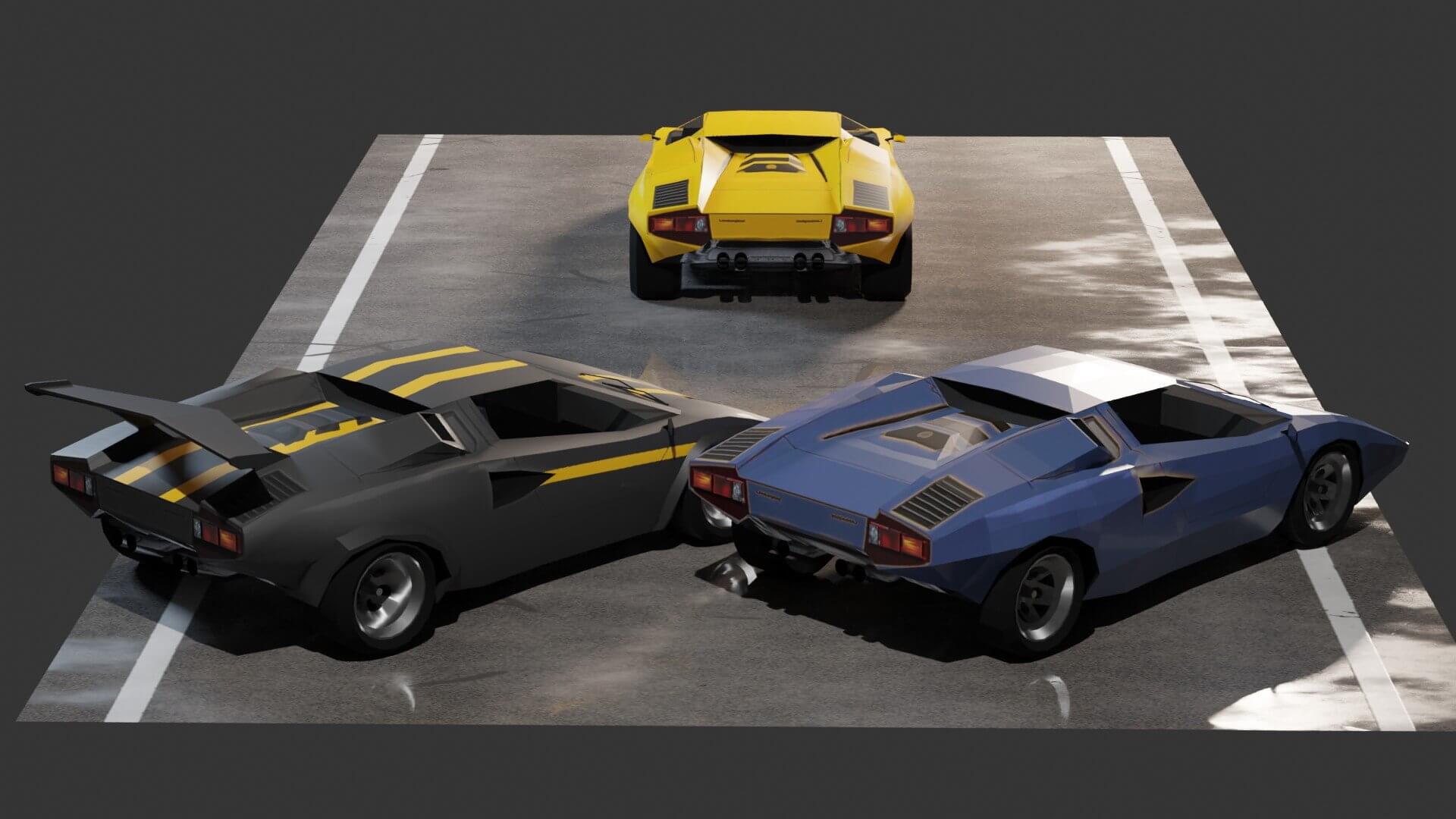 Lamborghini Countach - 3D Model by NETRUNNER_pl