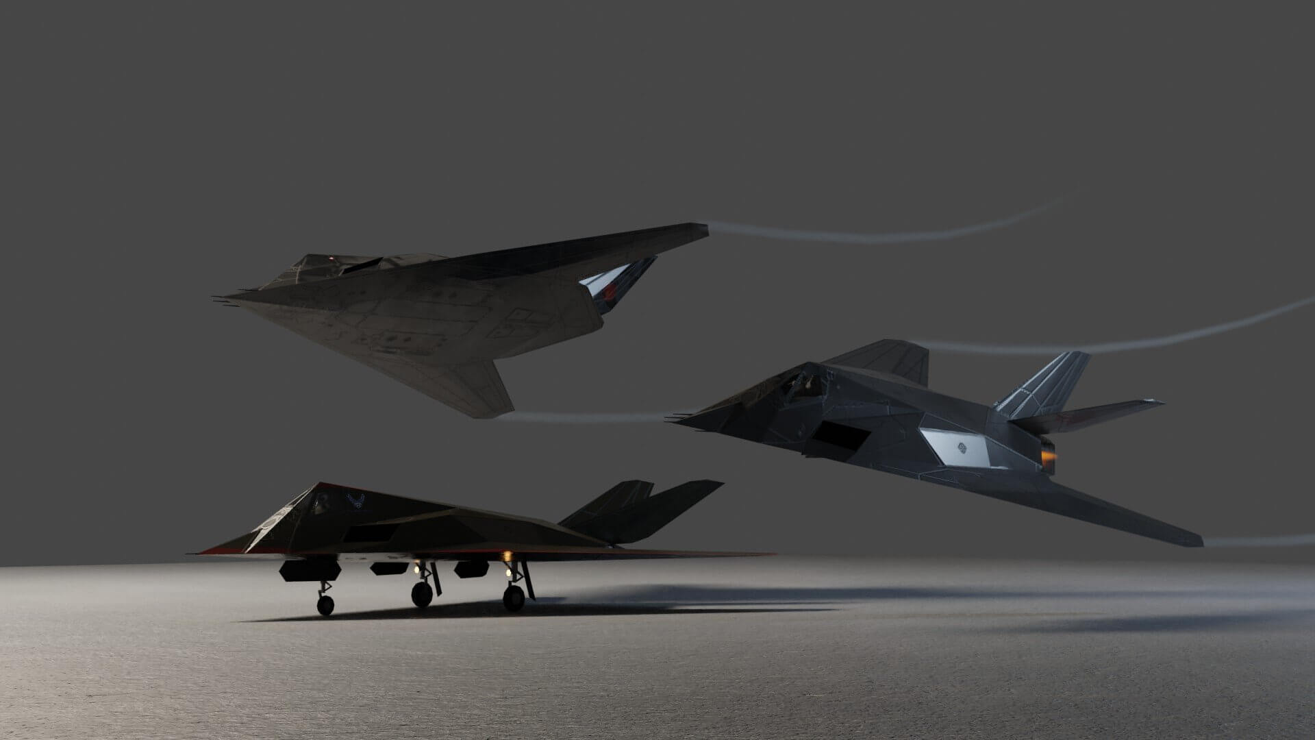 Lockheed F-117 Nighthawk Stealth Bomber 3D Model by NETRUNNER_pl