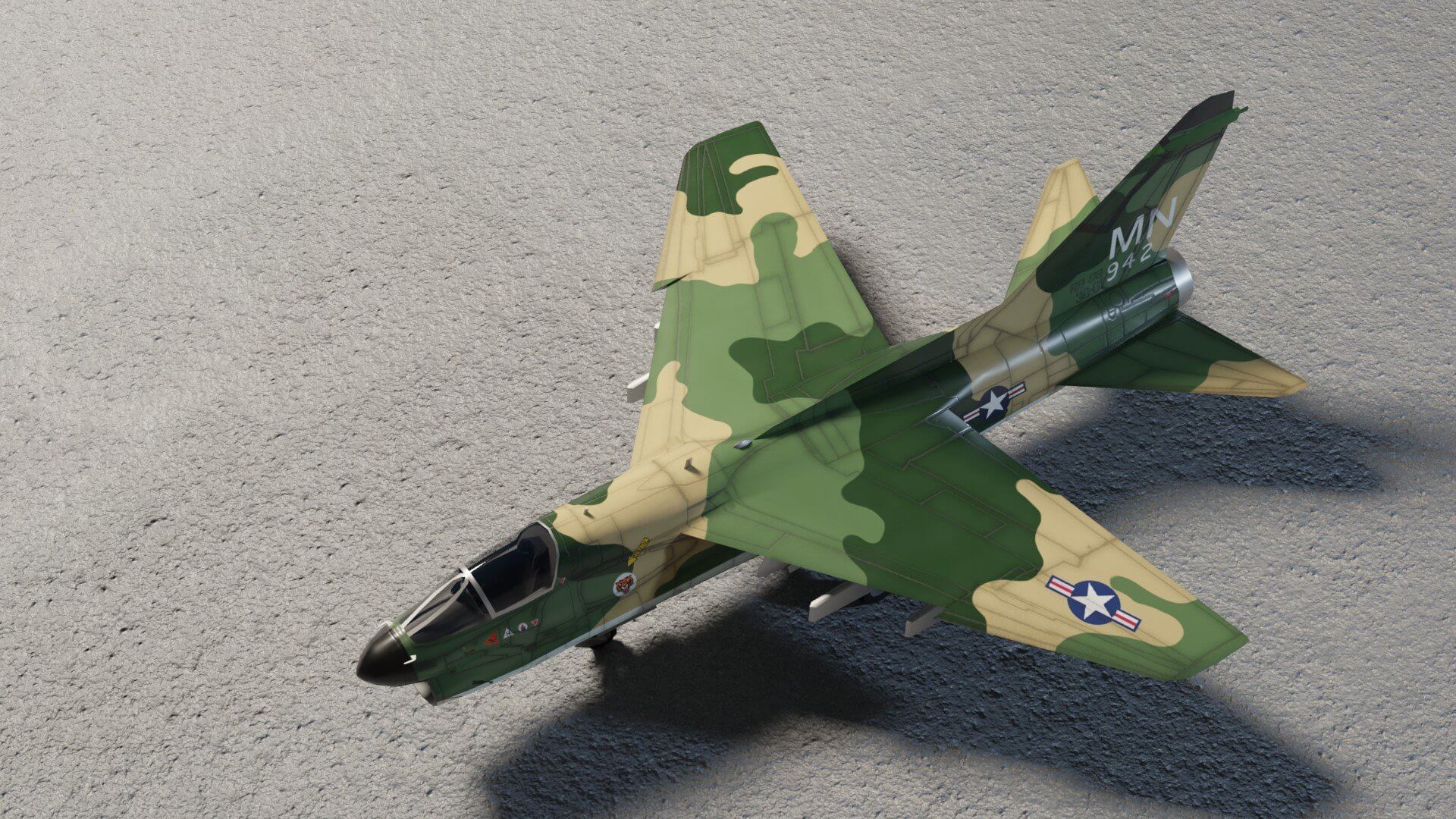 LTV A-7 Corsair II Attack Plane 3D Model by NETRUNNER_pl