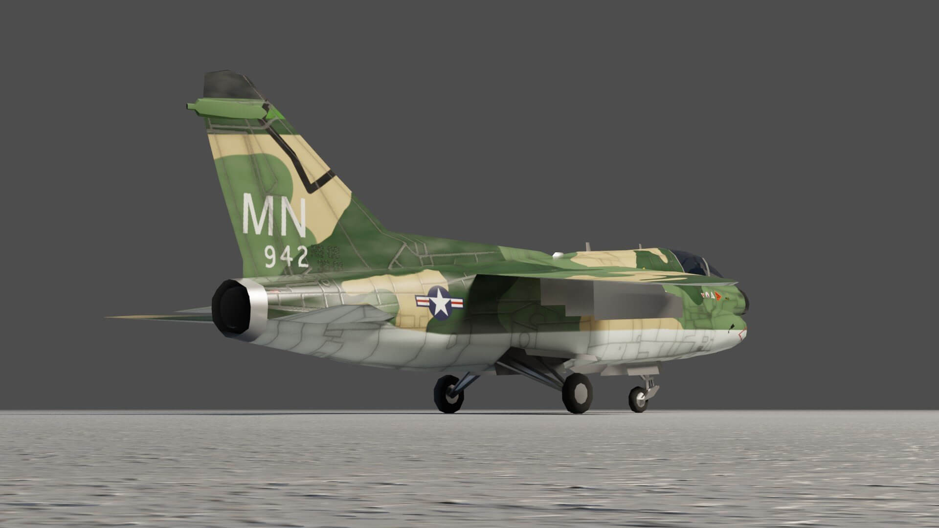 LTV A-7 Corsair II Attack Plane 3D Model by NETRUNNER_pl