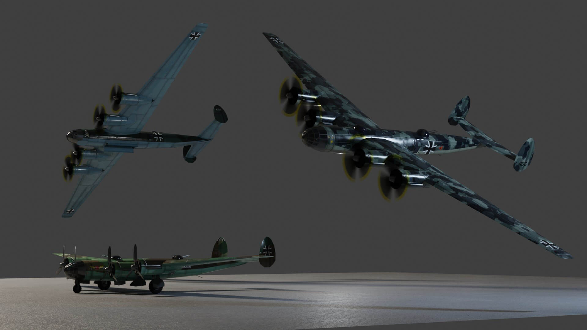 Messerschmitt ME-264 Amerika WW2 Bomber 3D Model by NETRUNNER_pl