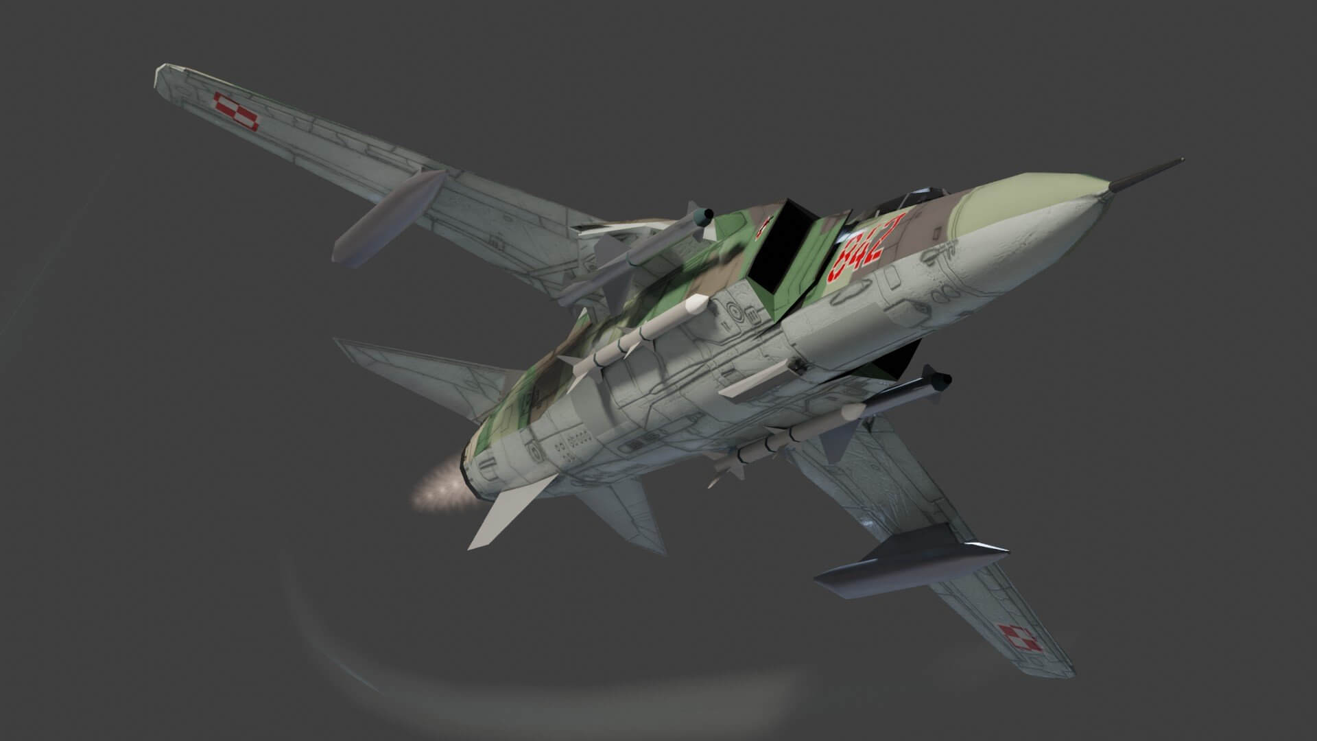 MIG-23 Flogger Jet Fighter 3D Model by NETRUNNER_pl