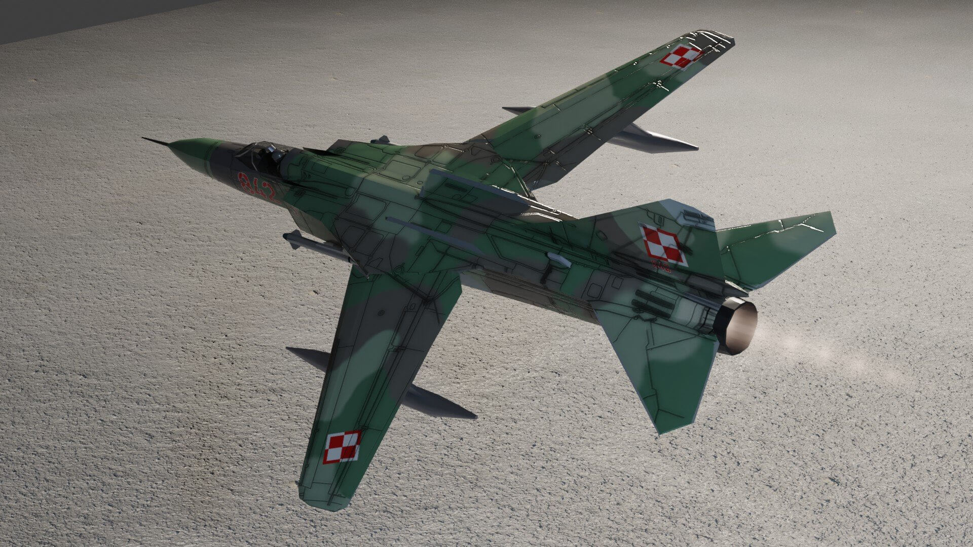 MIG-23 Flogger Jet Fighter 3D Model by NETRUNNER_pl