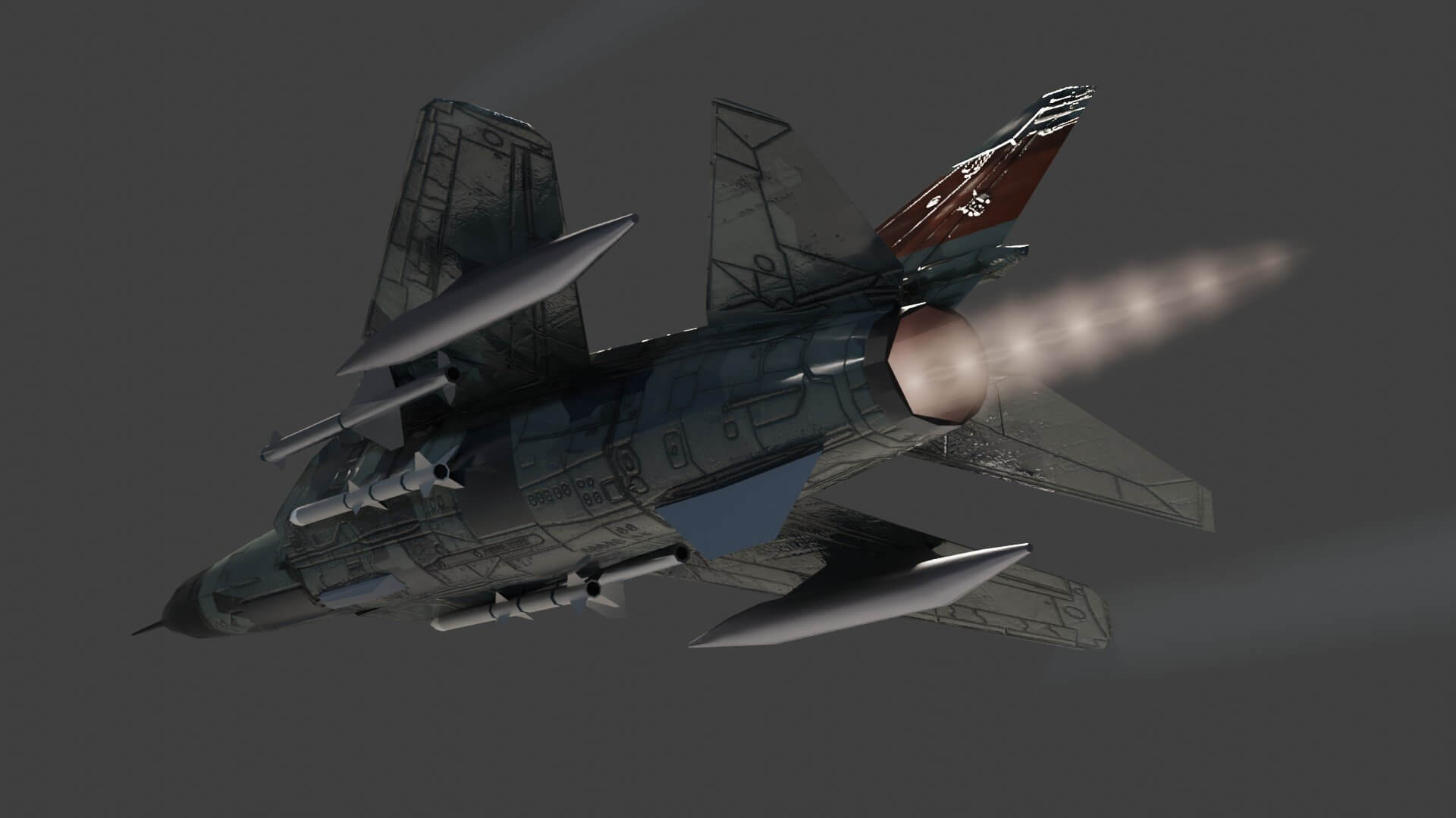 MIG-23 Flogger Jet Fighter 3D Model by NETRUNNER_pl