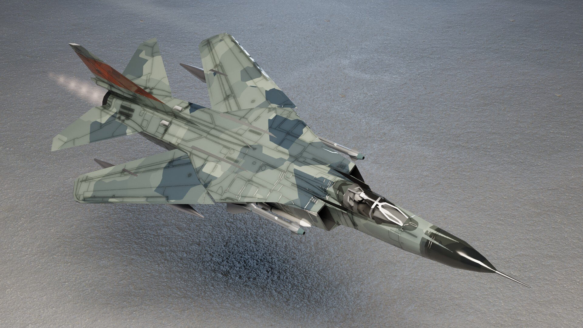 MIG-23 Flogger Jet Fighter 3D Model by NETRUNNER_pl