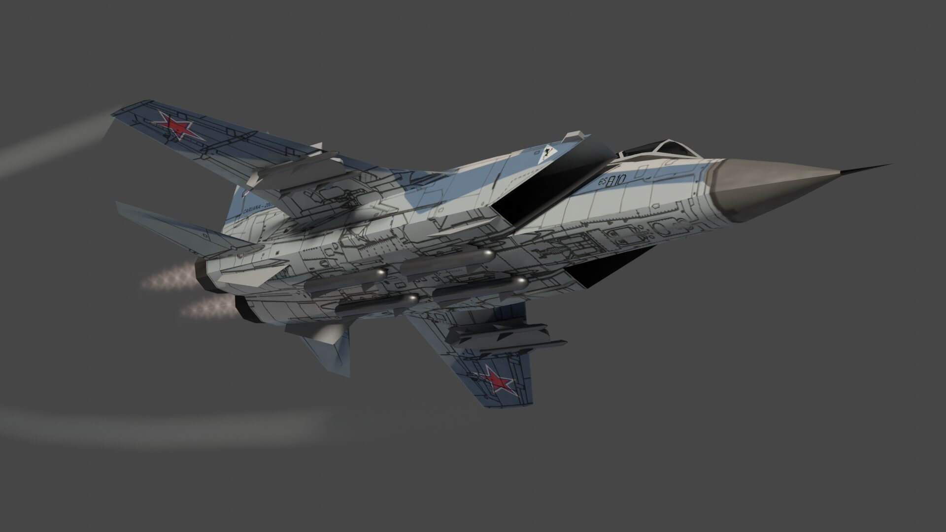 MIG-31 Foxhound Jet Fighter 3D Model by NETRUNNER_pl