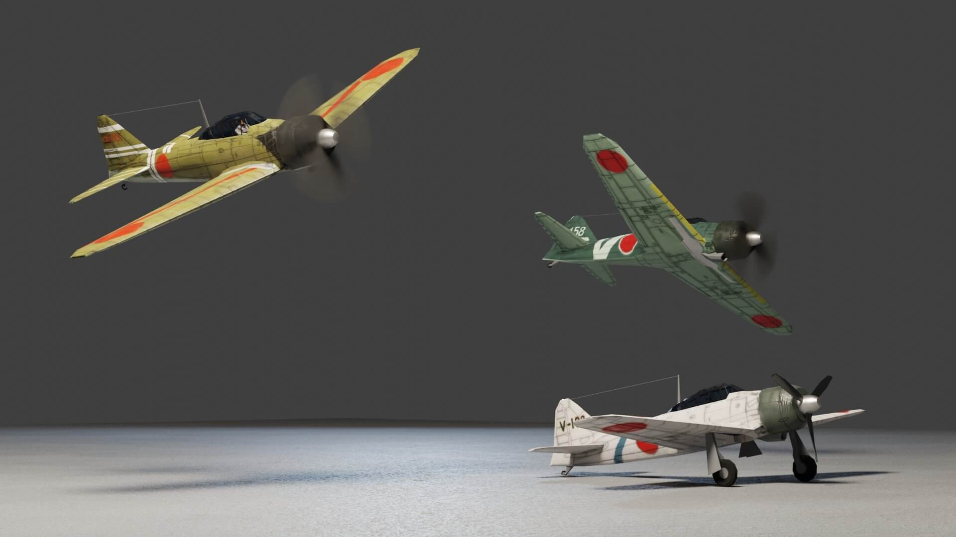 Mitsubishi A6M Zero WW2 Fighter - 3D Model by NETRUNNER_pl