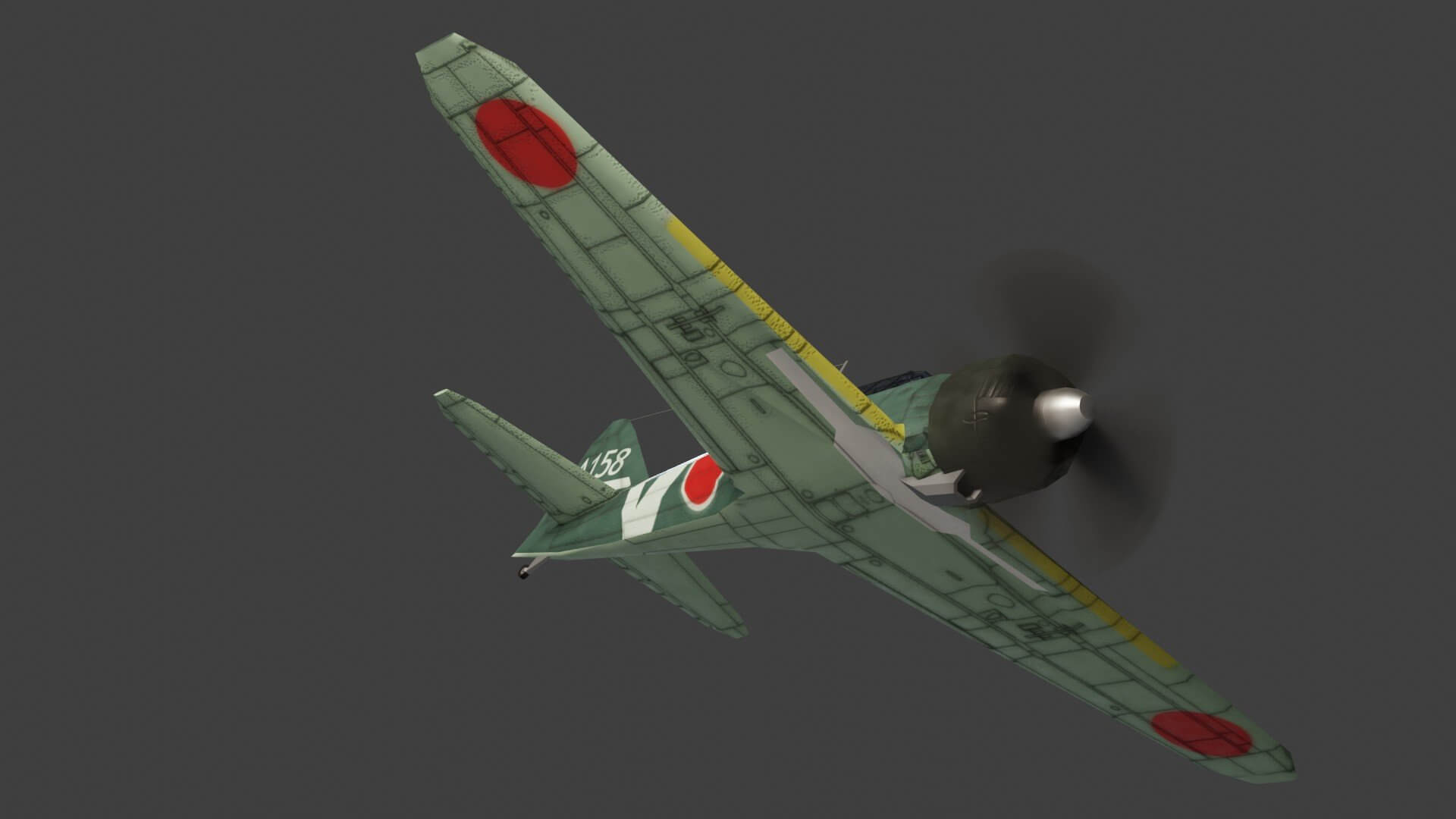 Mitsubishi A6M Zero WW2 Fighter - 3D Model by NETRUNNER_pl