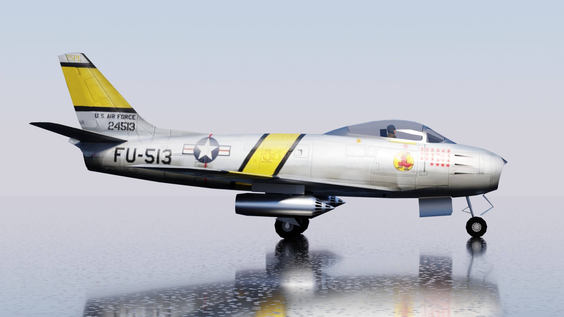 North American F-86 Saber 3D Model by NETRUNNER_pl
