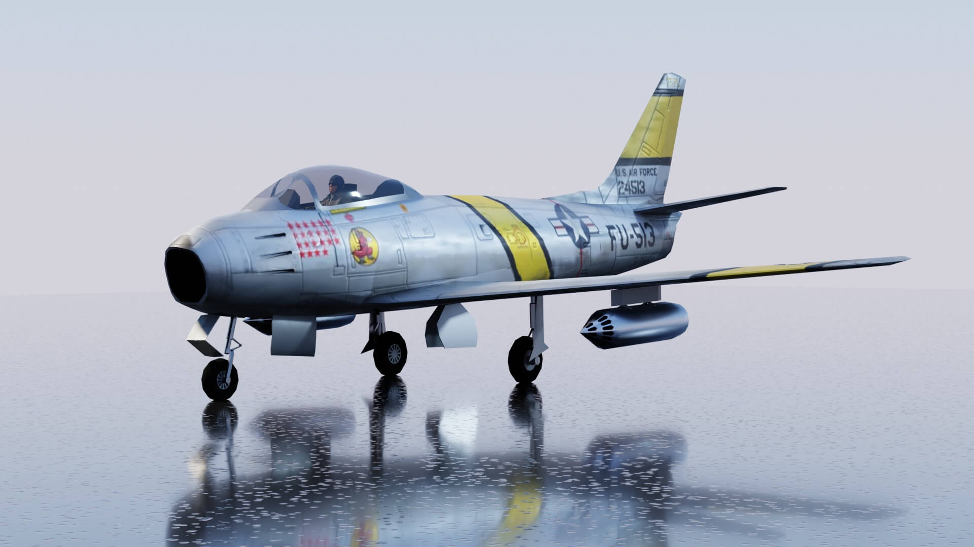 North American F-86 Sabre - 3D Model by NETRUNNER_pl