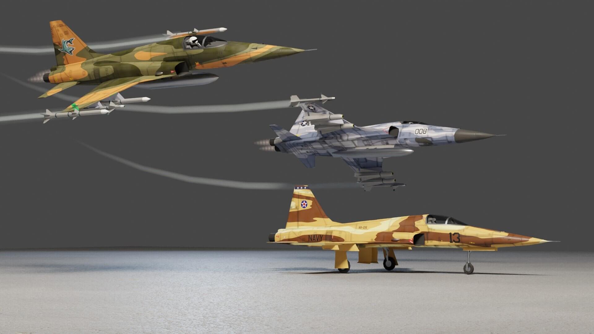 Northrop F-5 Tiger Jet Fighter 3D Model by NETRUNNER_pl