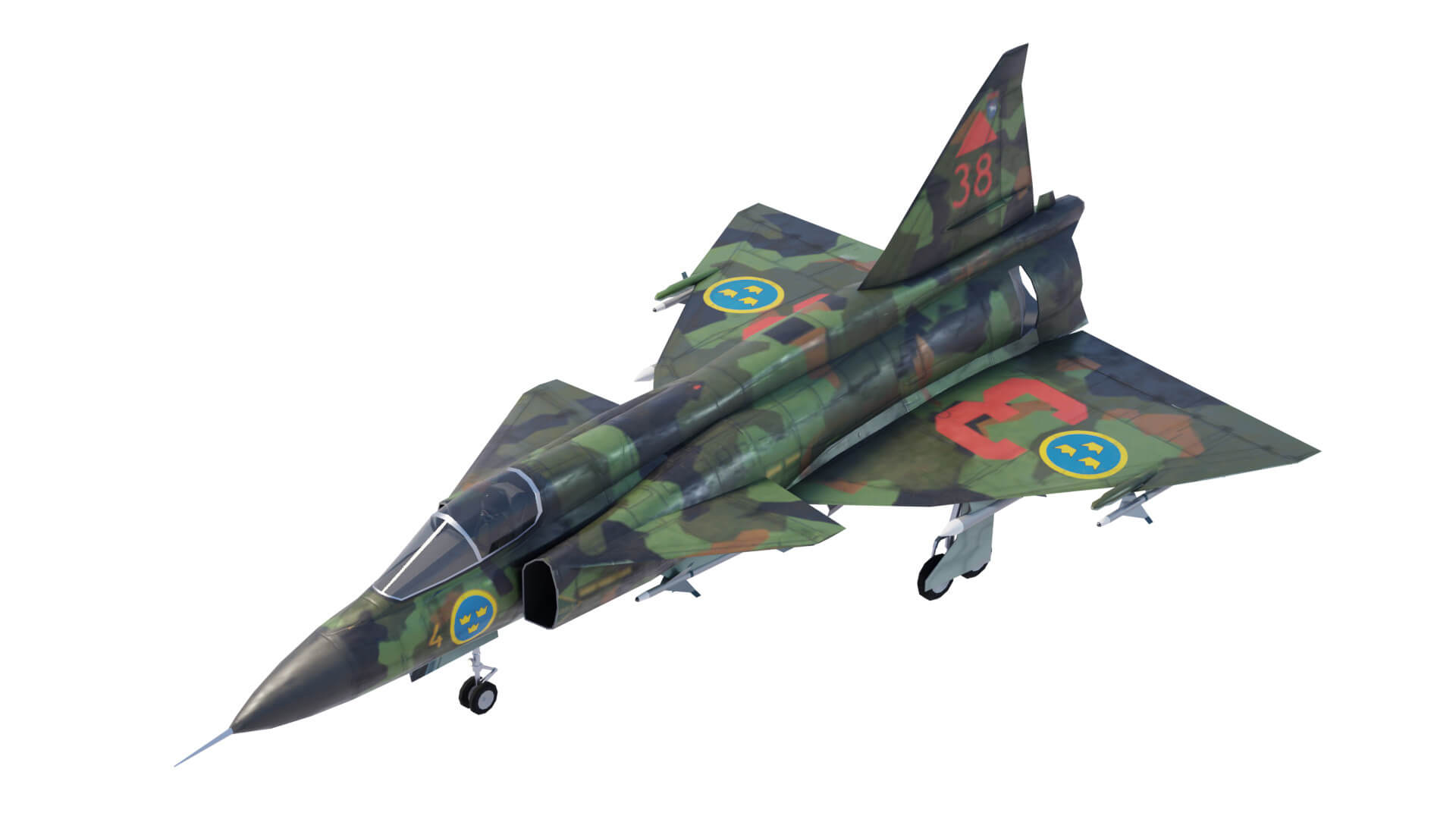 SAAB JAS-37 Viggen 3D Model by NETRUNNER_pl