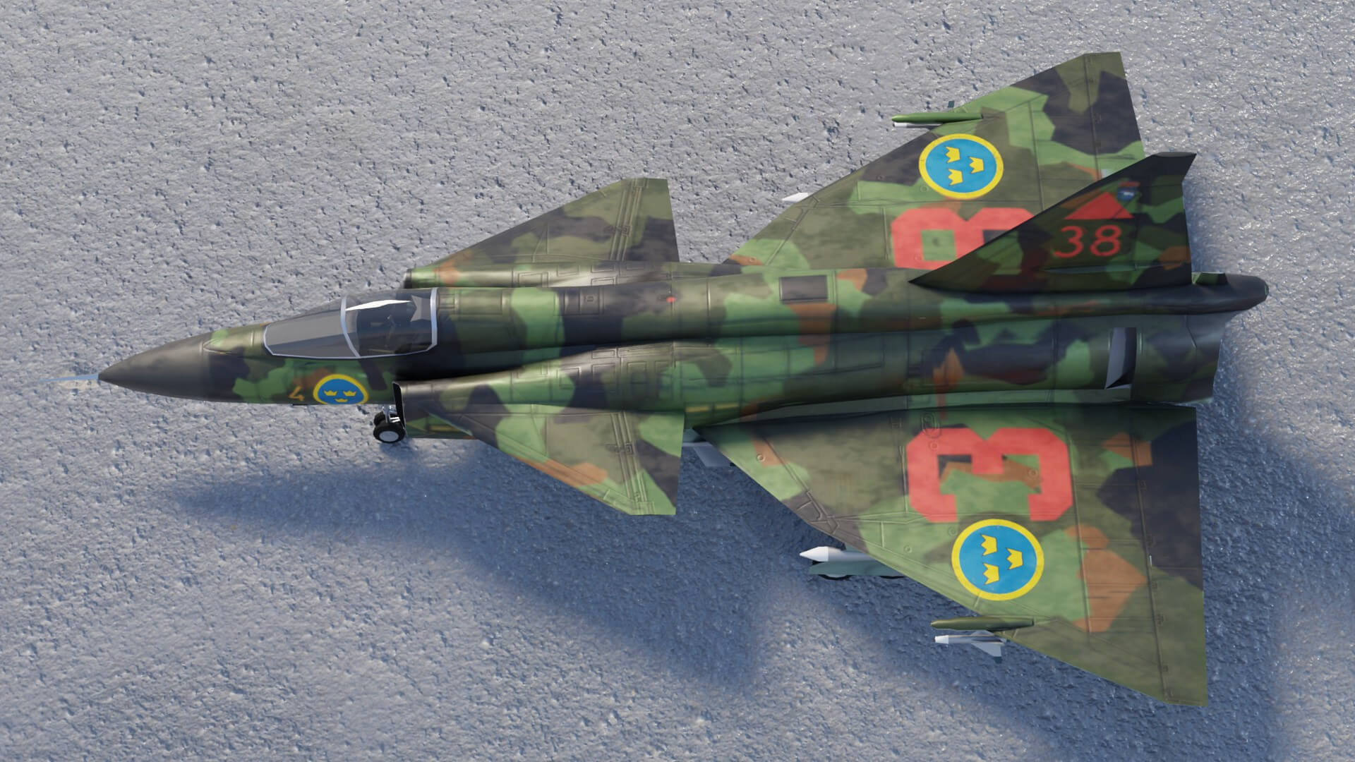 SAAB JAS-37 Viggen 3D Model by NETRUNNER_pl