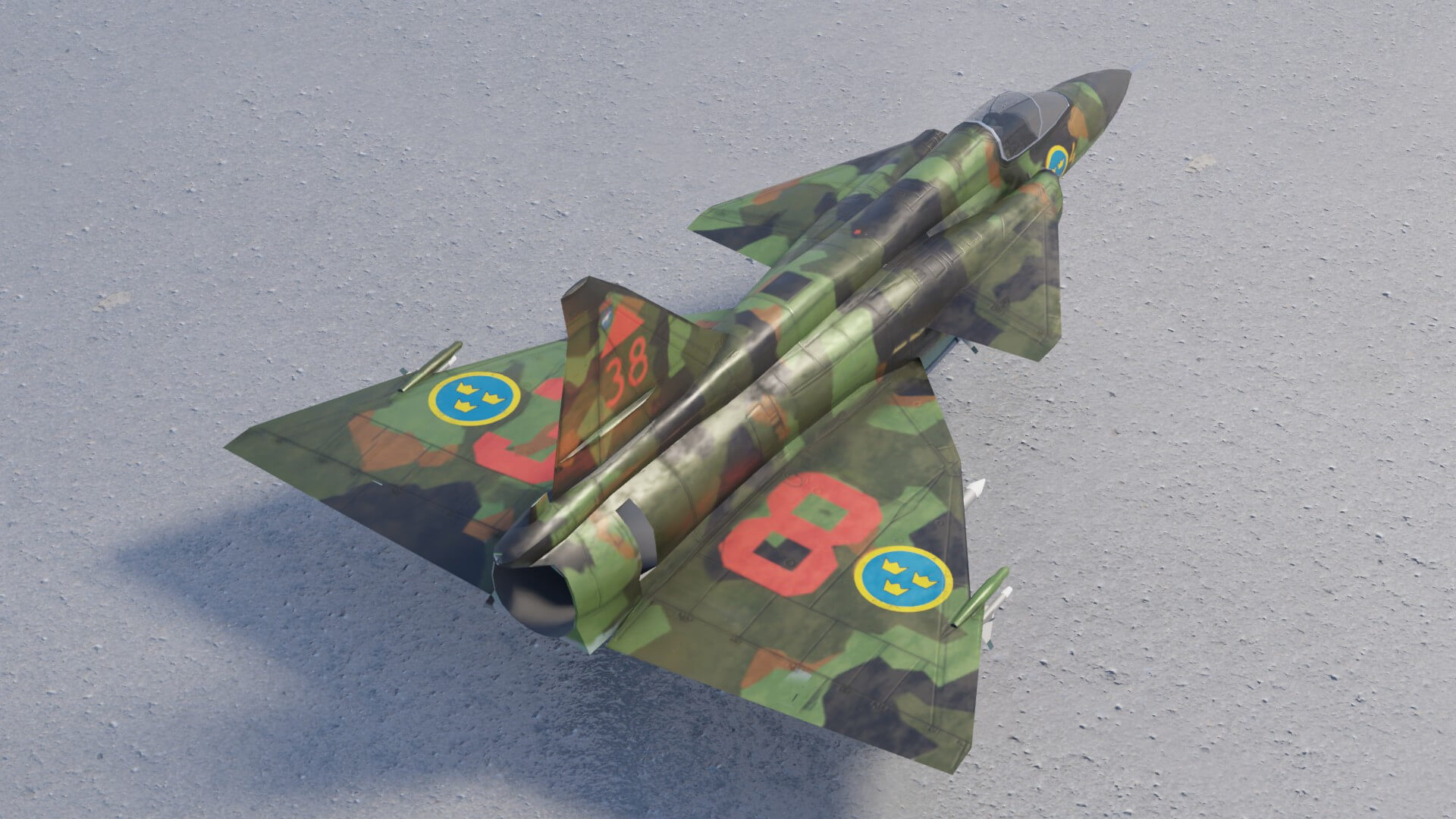 SAAB JAS-37 Viggen 3D Model by NETRUNNER_pl