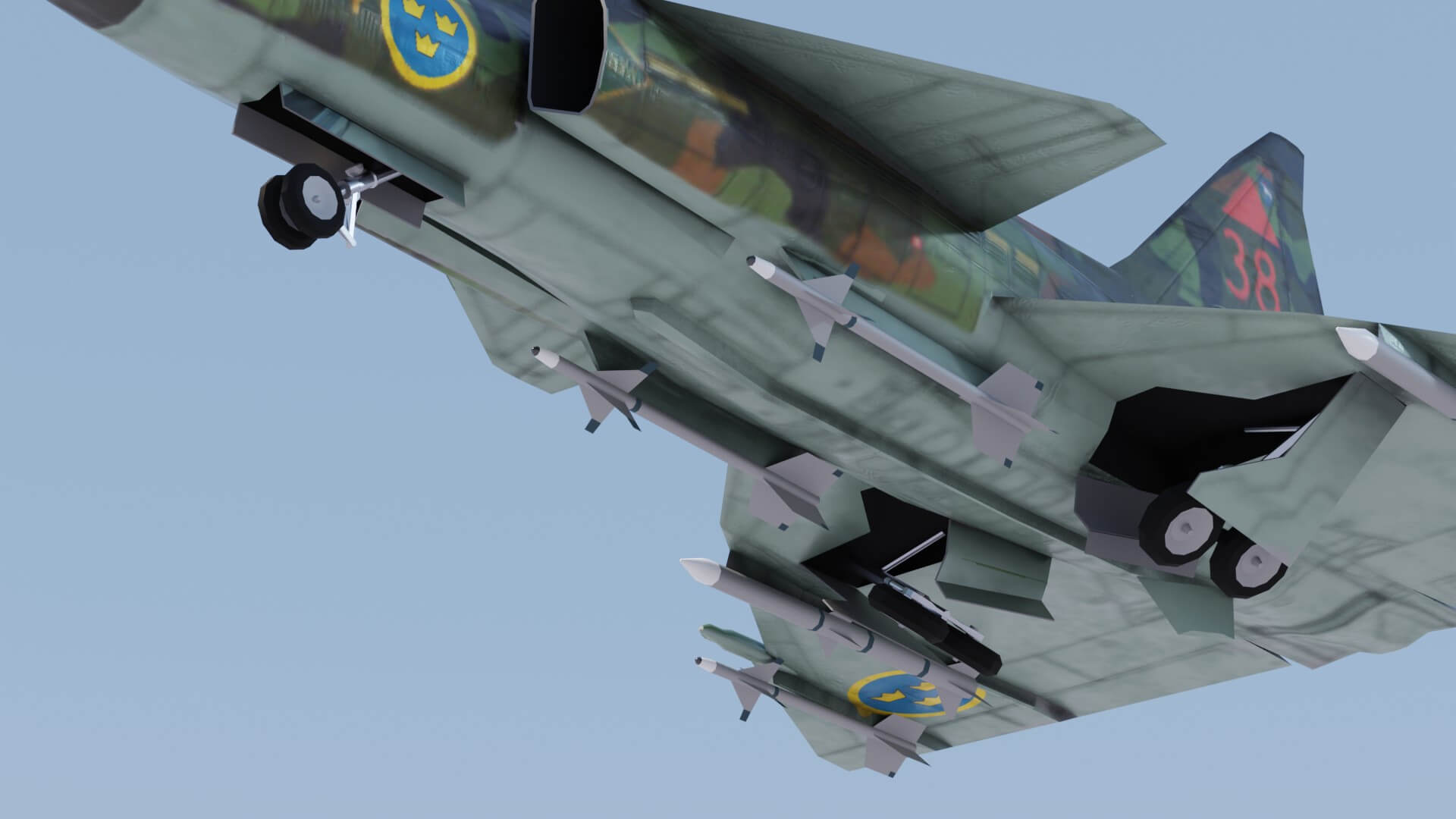 SAAB JAS-37 Viggen 3D Model by NETRUNNER_pl