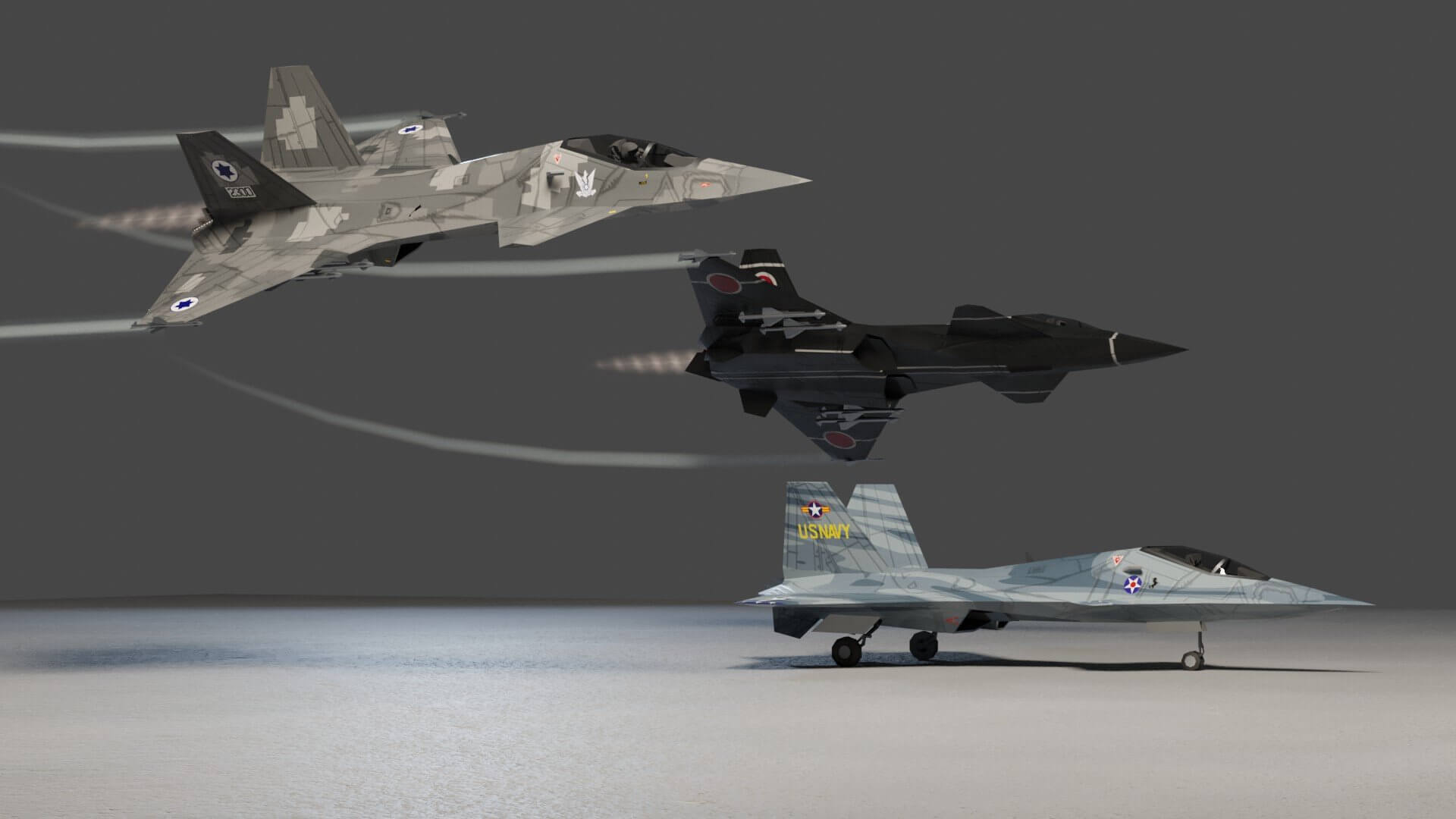 Skunk F-33 Lancer Generic Jet Fighter 3D Model by NETRUNNER_pl