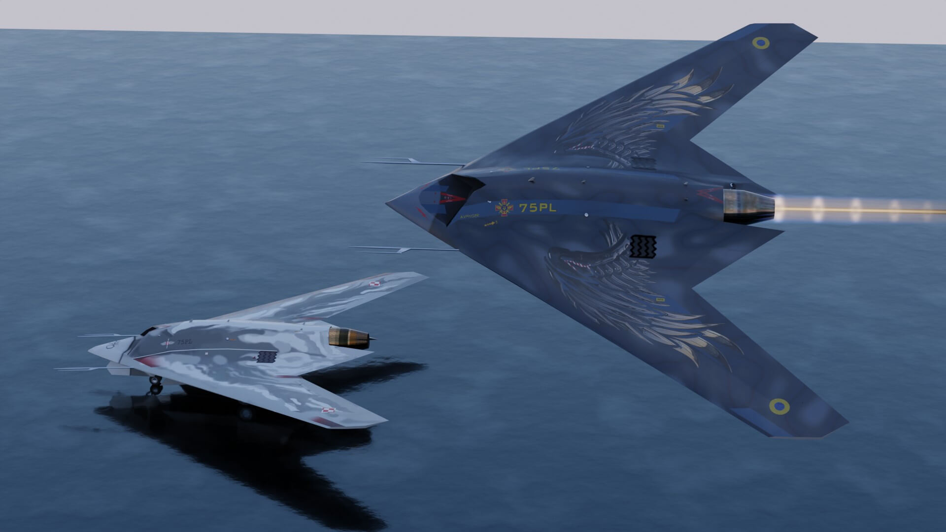 Sukhoi S-70 Okhotnik 3D Model by NETRUNNER_pl