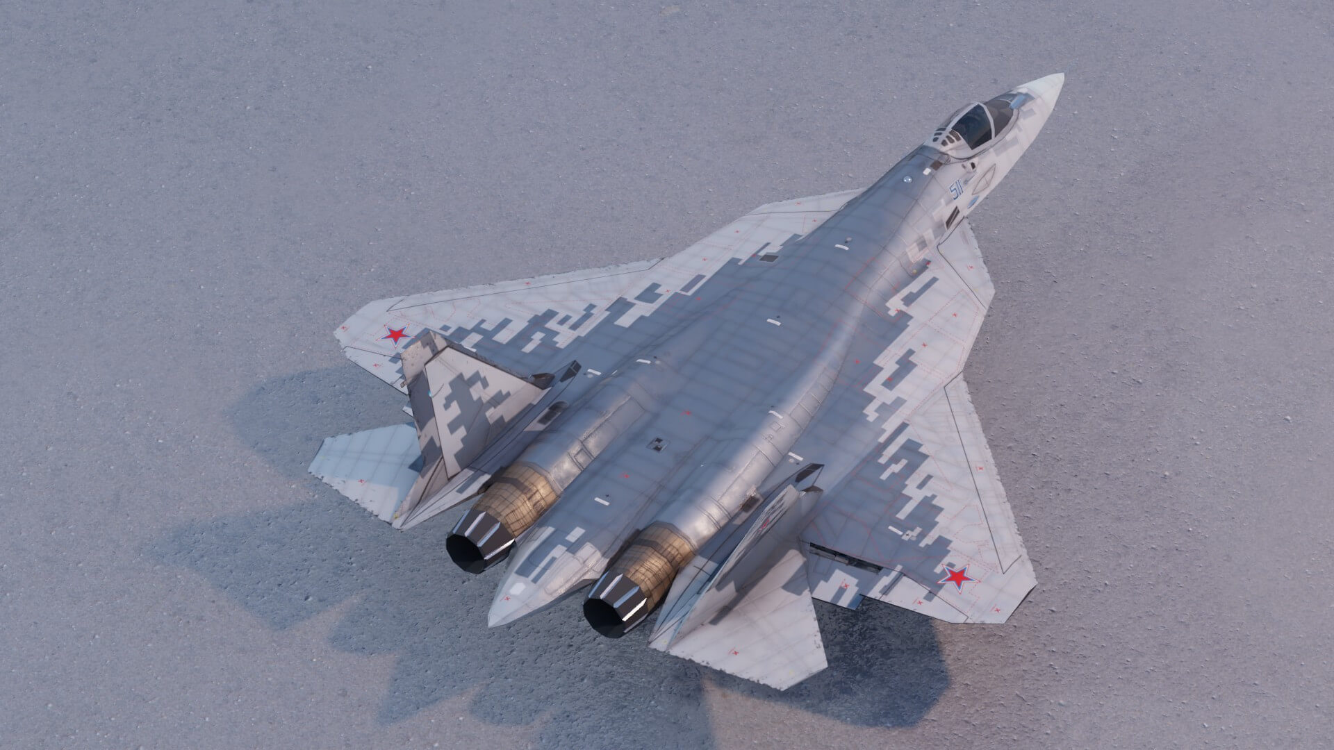 Sukhoi SU-57 Felon 3D Model by NETRUNNER_pl