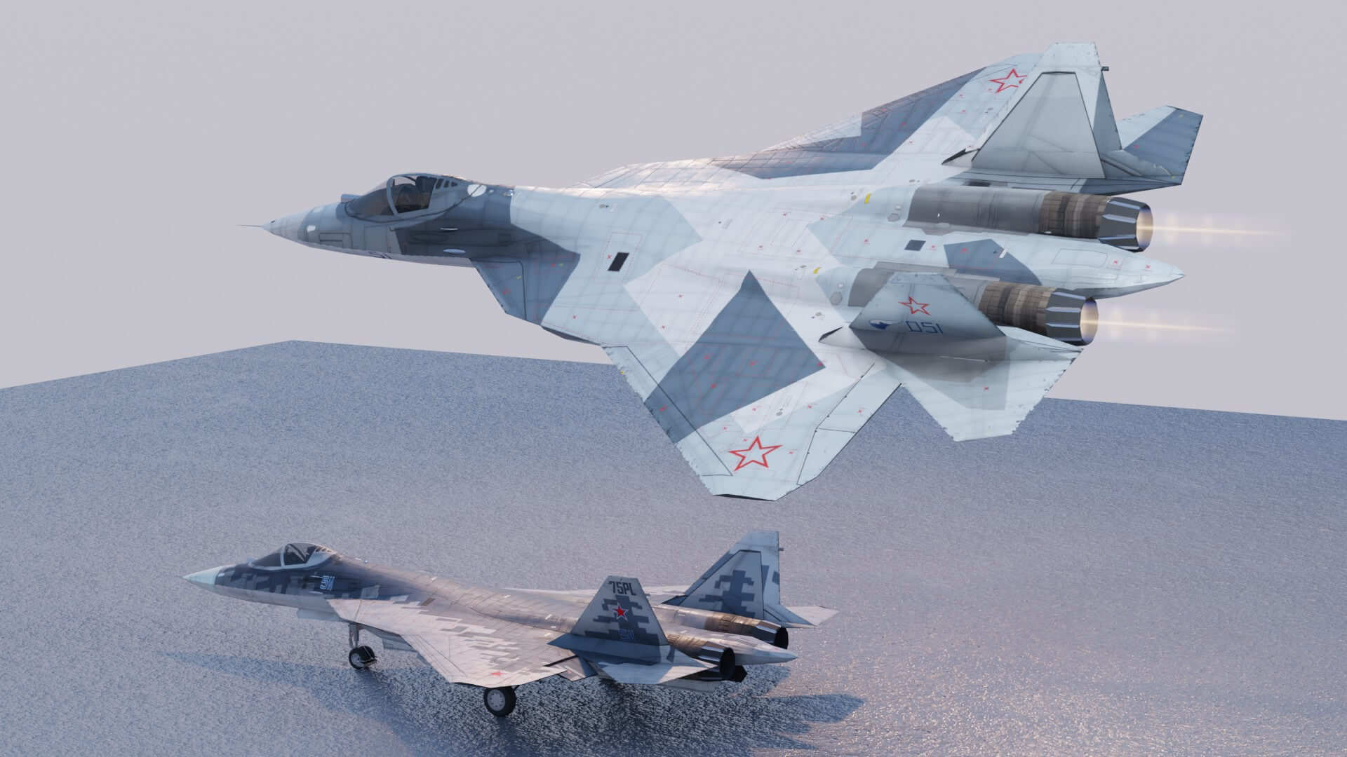 Sukhoi SU-57 Felon 3D Model by NETRUNNER_pl