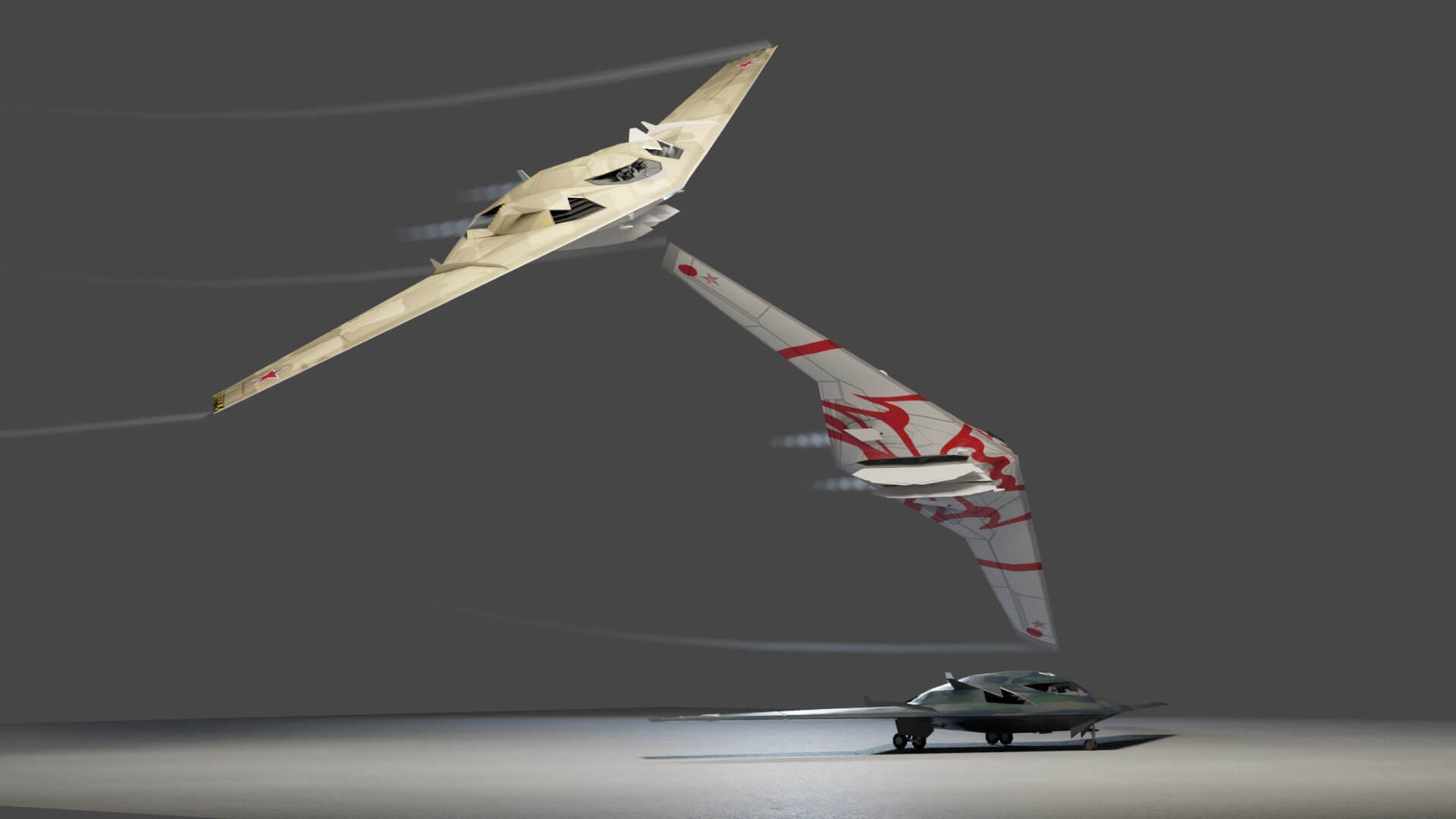 TU-222 Concept Stealth Bomber 3D Model by NETRUNNER_pl