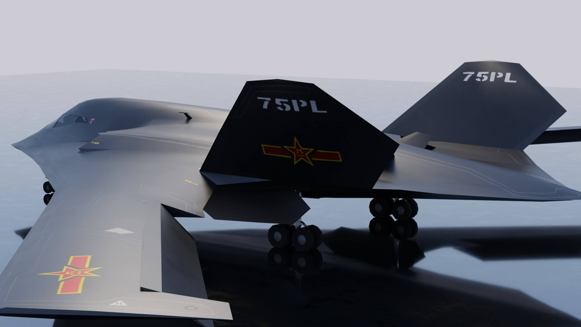 Xian H-20 Stealth Bomber 3D Model by NETRUNNER_pl