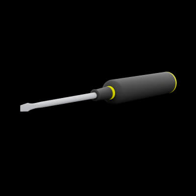 Black Flat Screw - 3D Model by Neuroforge3D