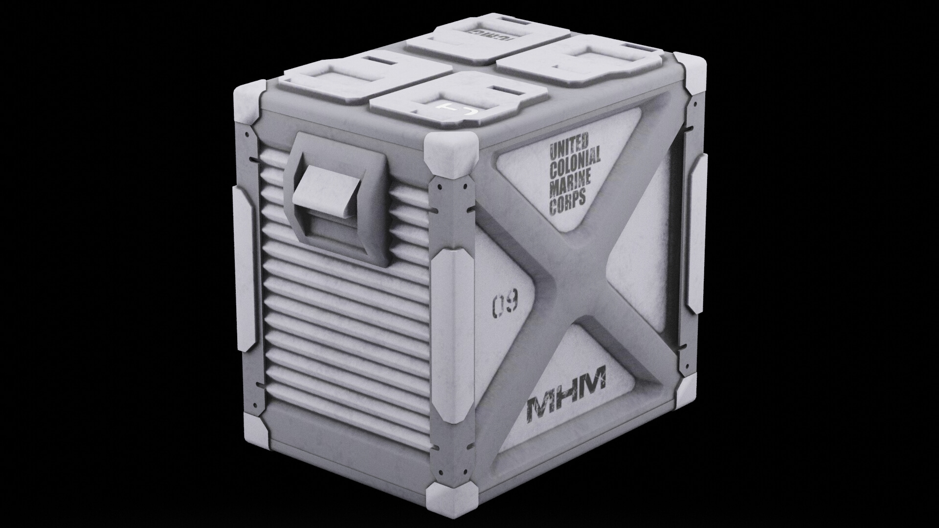 Gray Sci-Fi Bioware Container 3D Model by Neuroforge3D