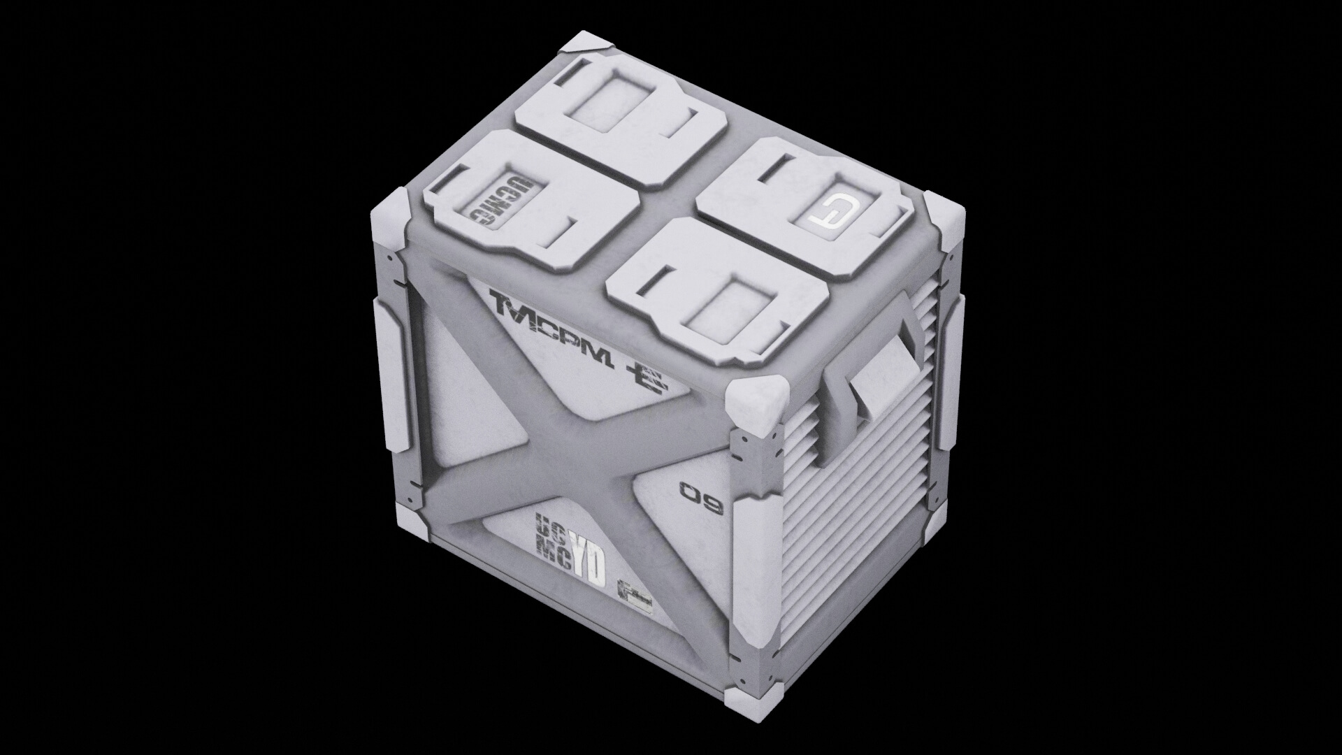 Gray Sci-Fi Bioware Container 3D Model by Neuroforge3D