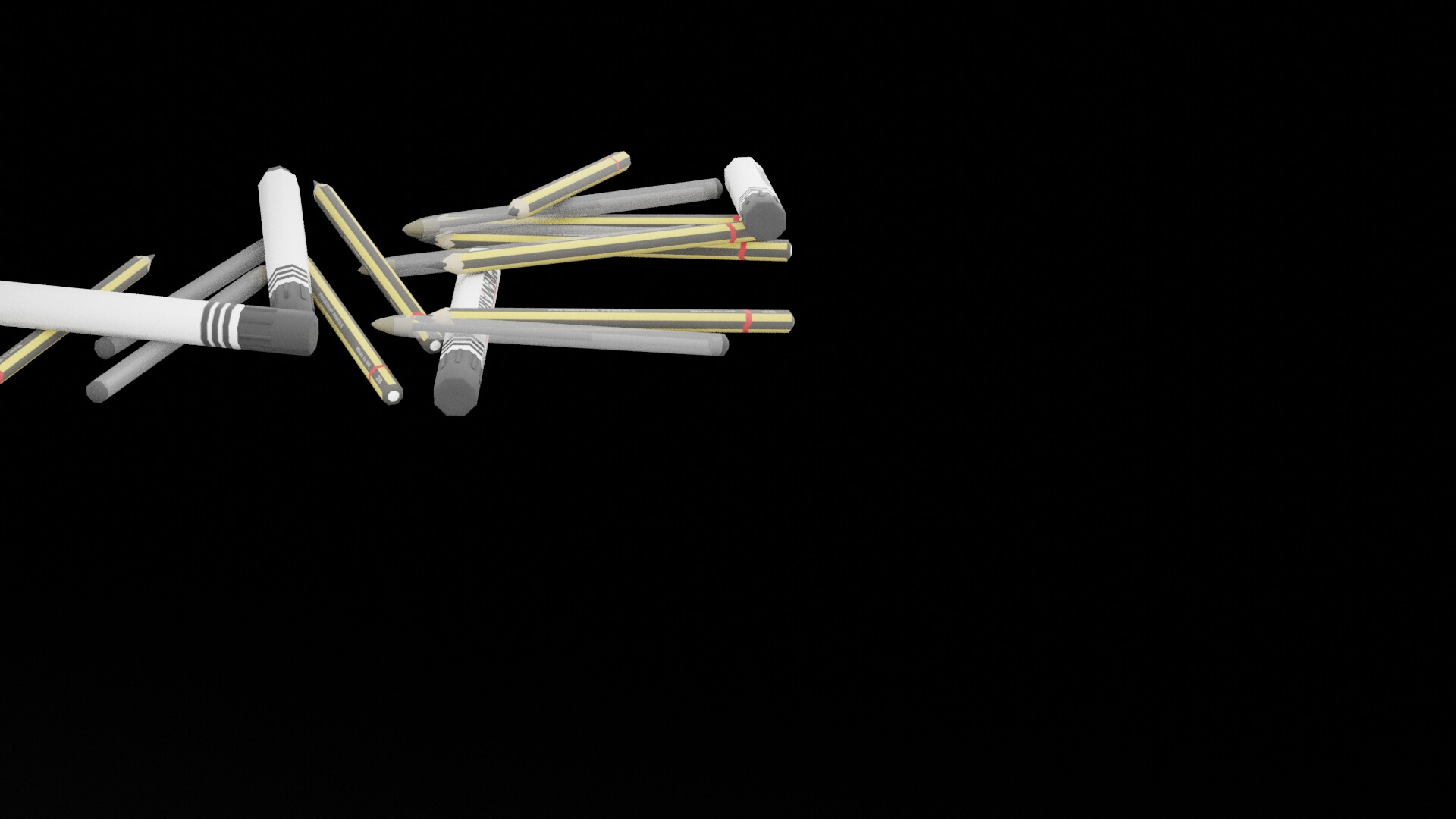 Random Scattered Pens - 3D Model by Neuroforge3D