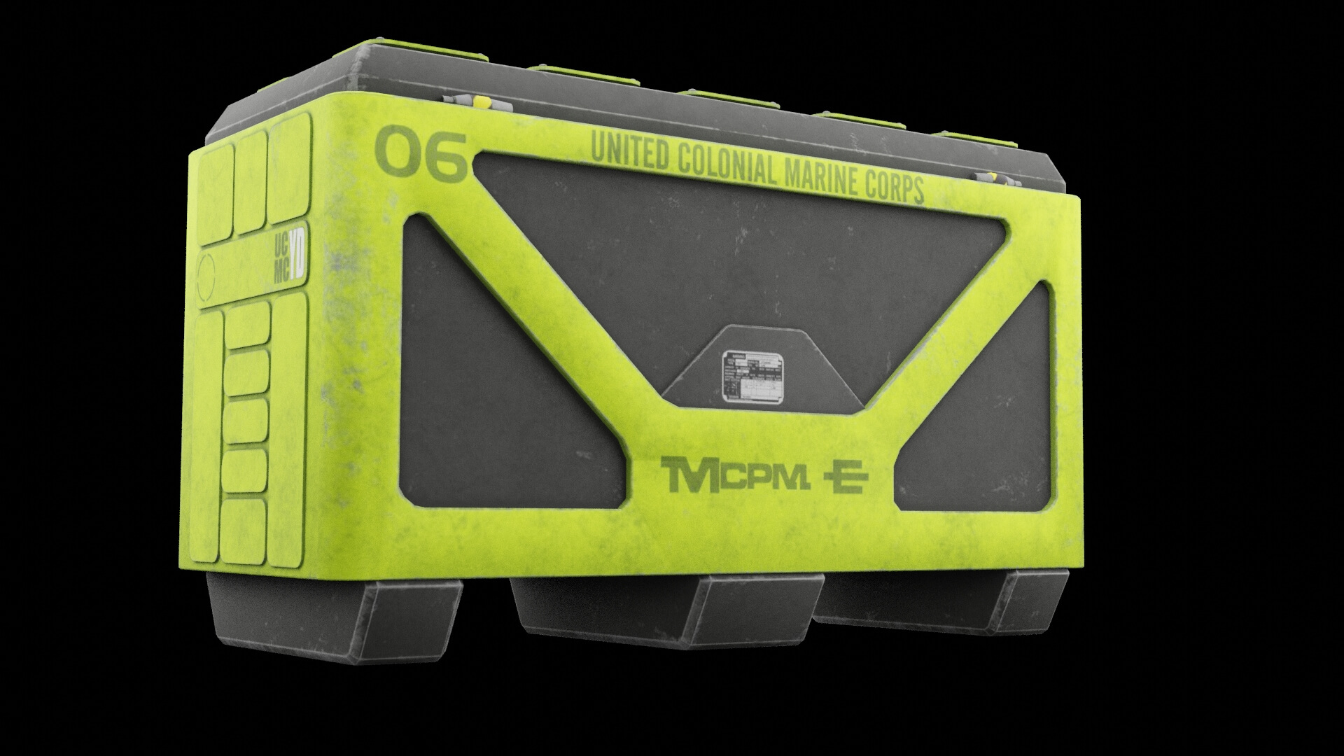 Sci-Fi Green Army Crate 3D Model by Neuroforge3D