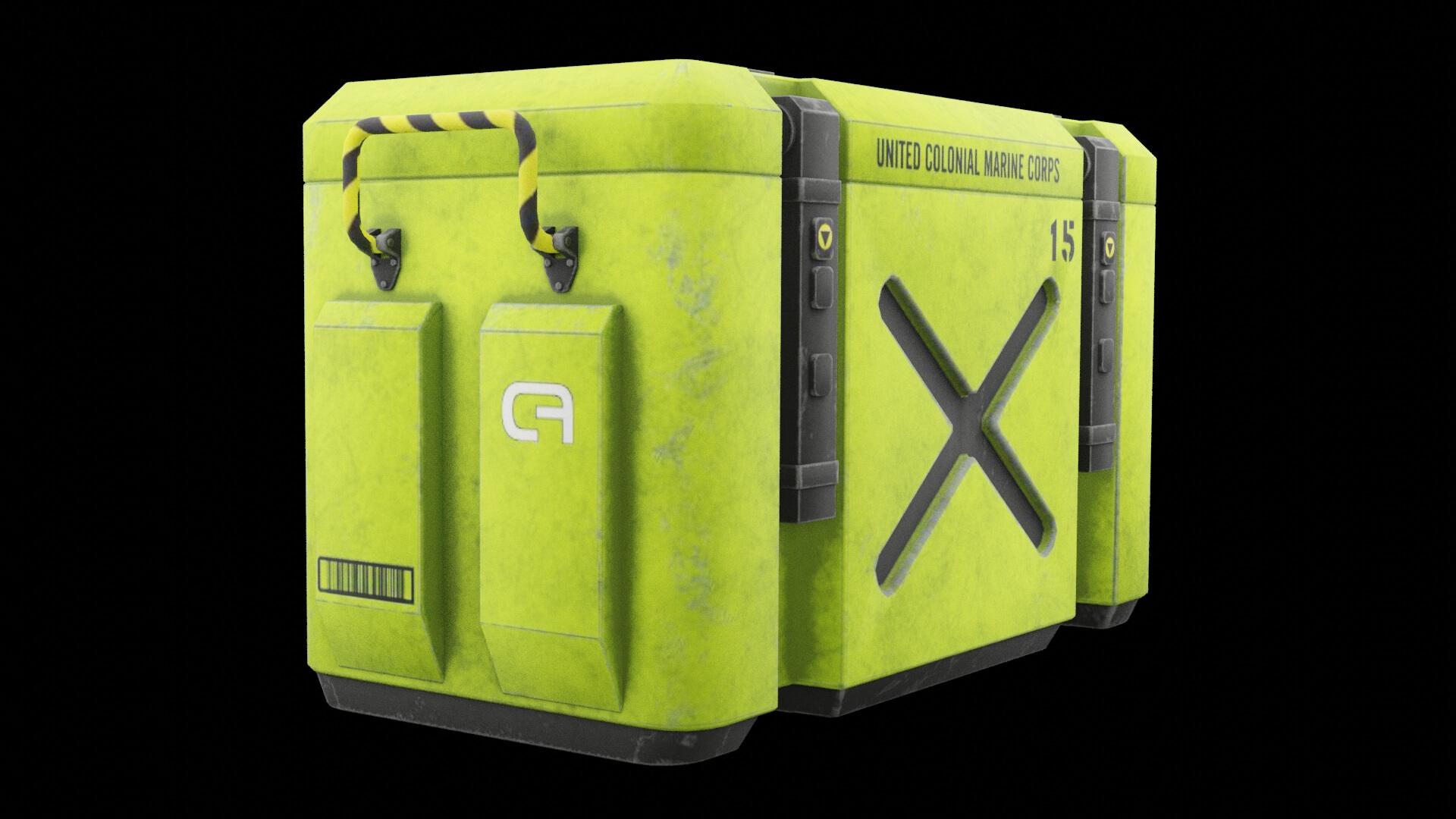 Sci-Fi Green Marine Crate 3D Model by Neuroforge3D