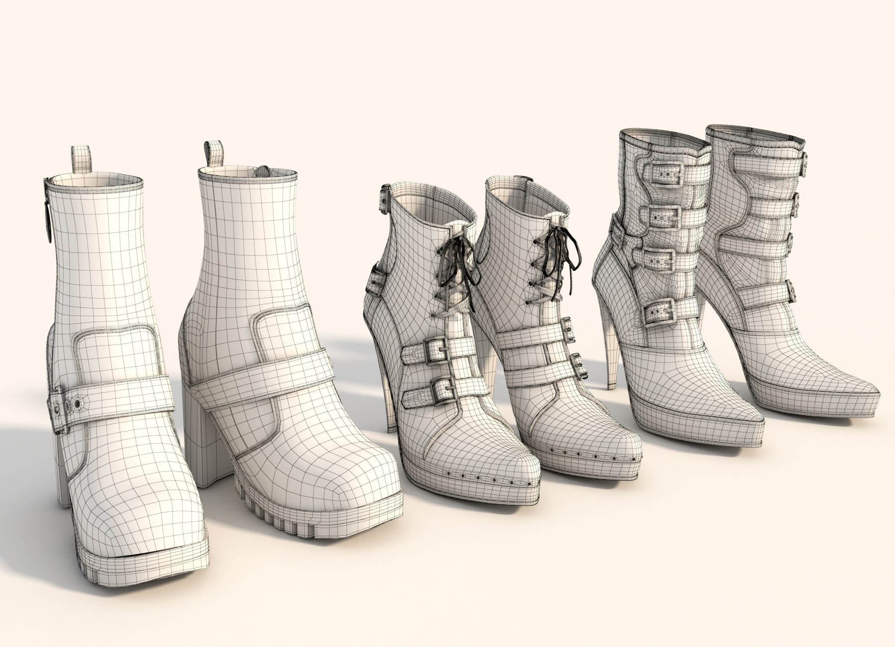 Boots Collection - 3D Model by nhattuankts