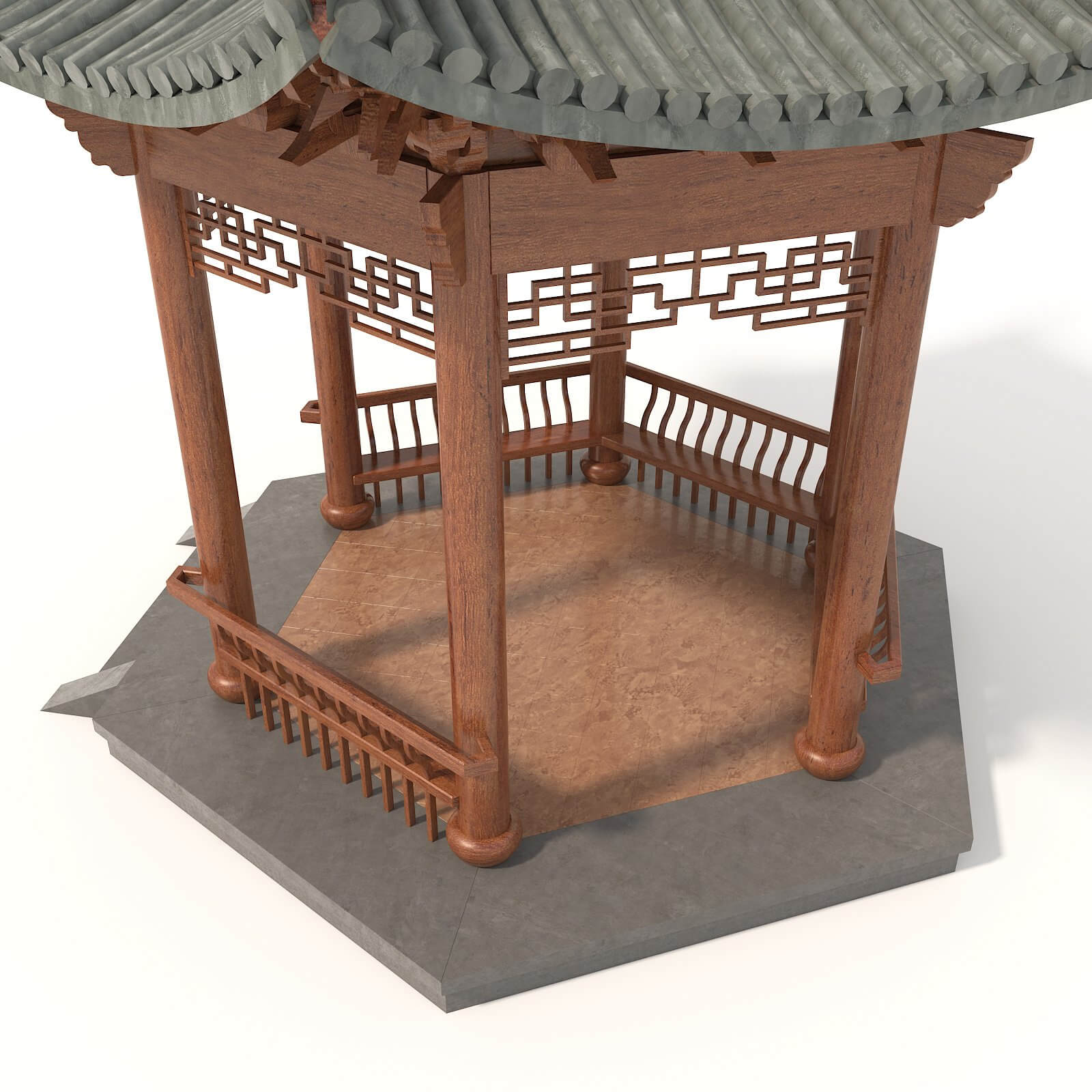 Chinese Wood Gazebo - 3D Model by nhattuankts