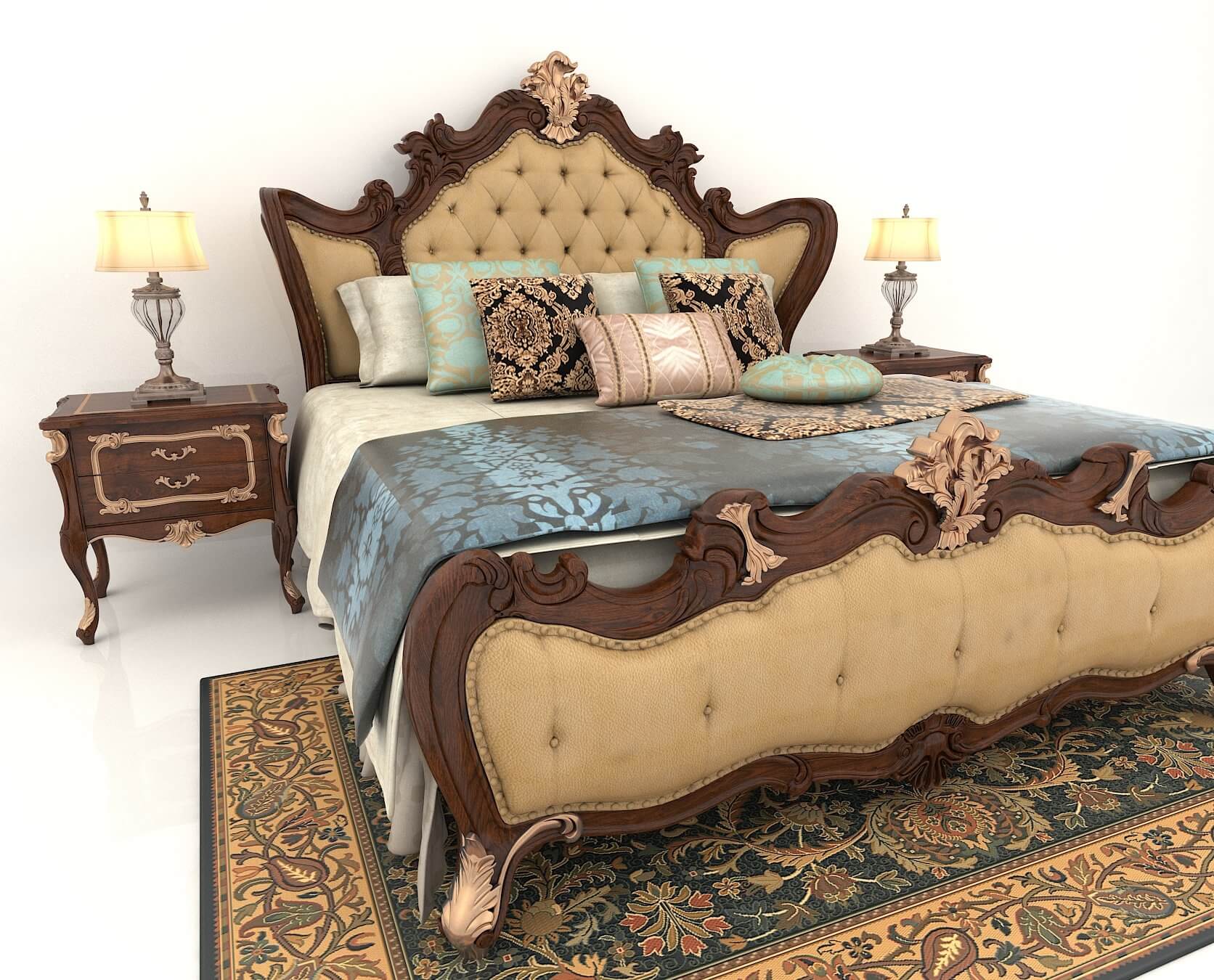 Classic Bed 2 - 3D Model by nhattuankts
