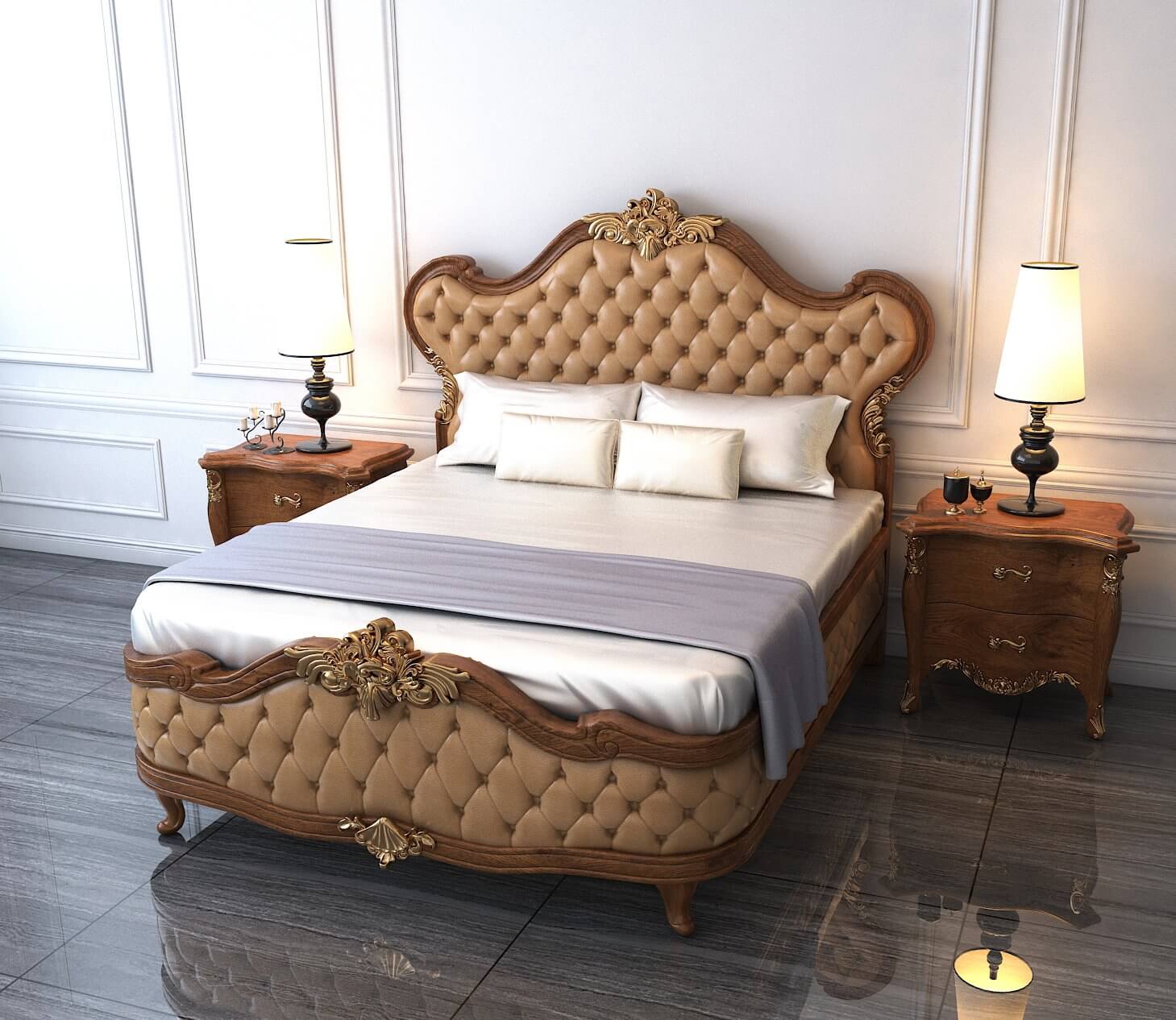 Classic Bed 3 - 3D Model by nhattuankts