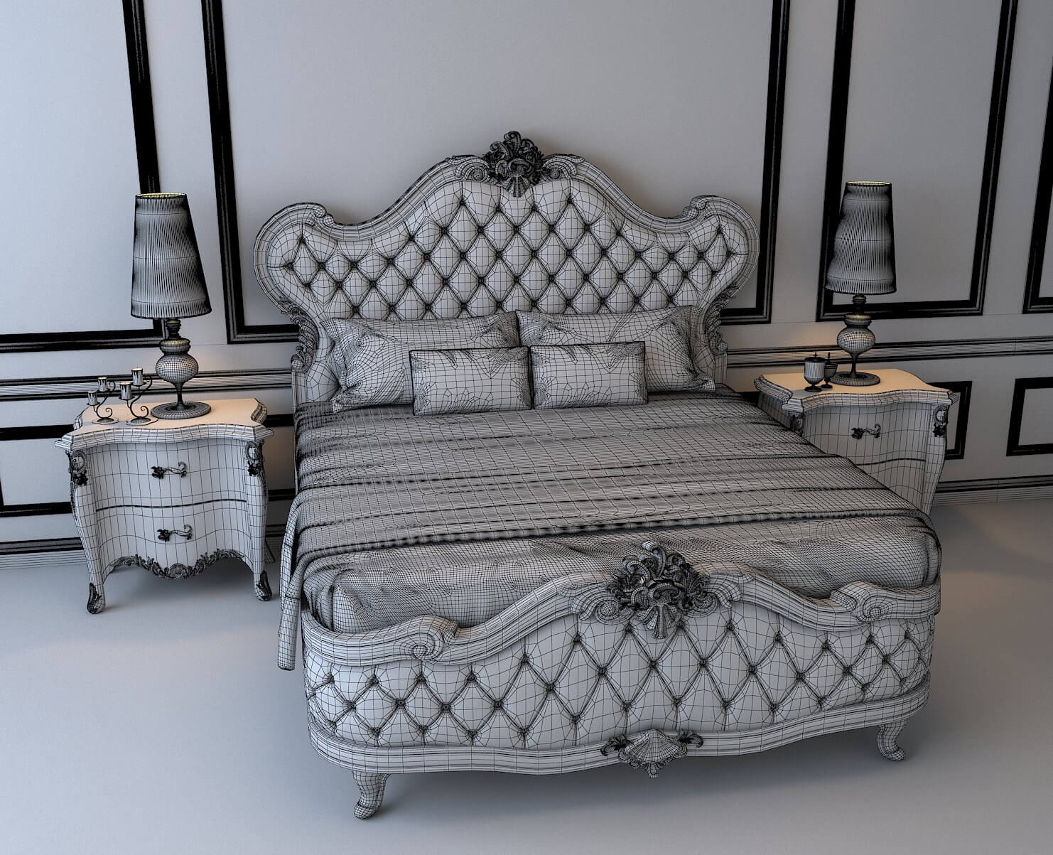 Classic Bed 3 - 3D Model by nhattuankts
