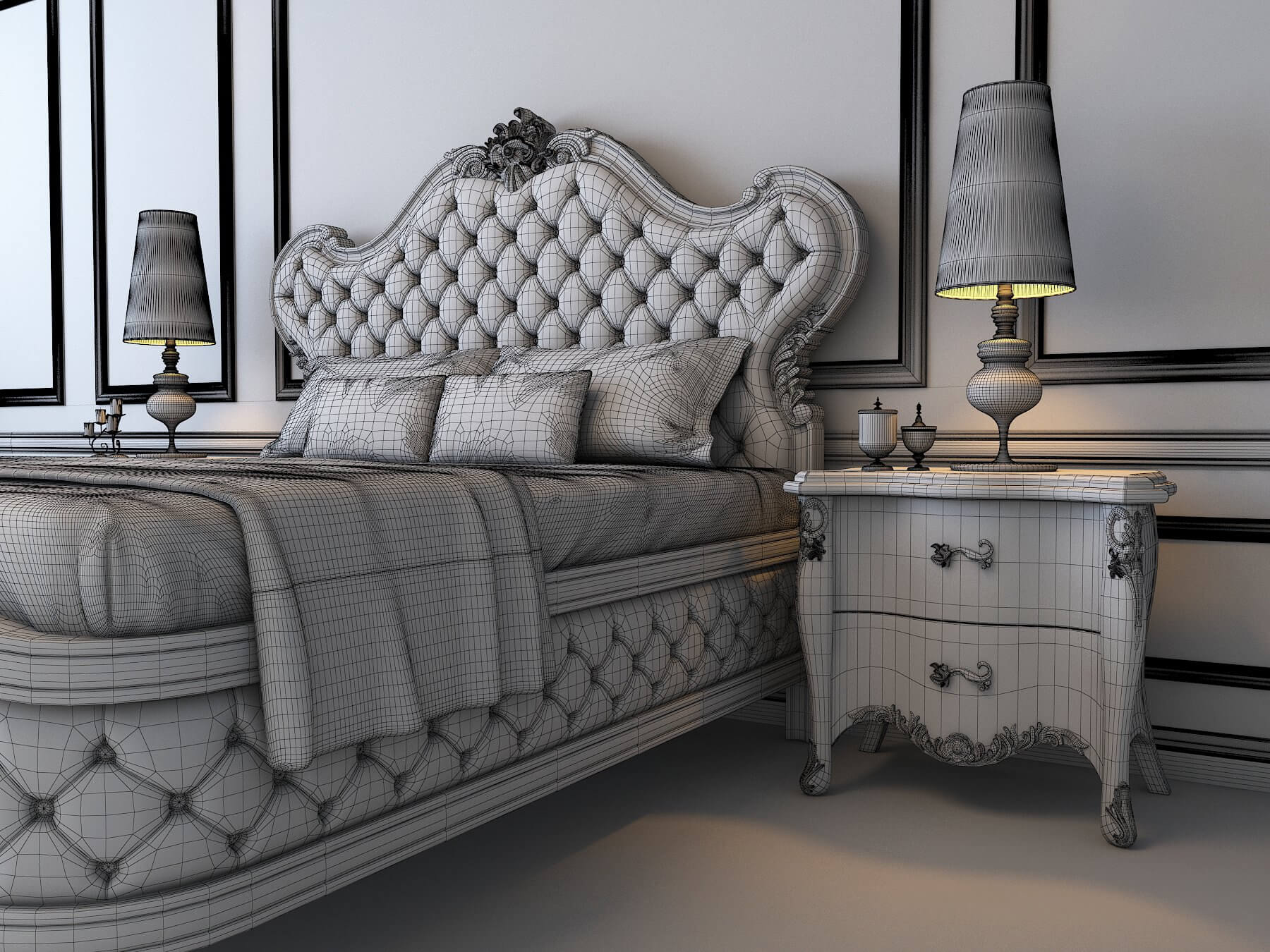 Classic Bed 3 - 3D Model by nhattuankts