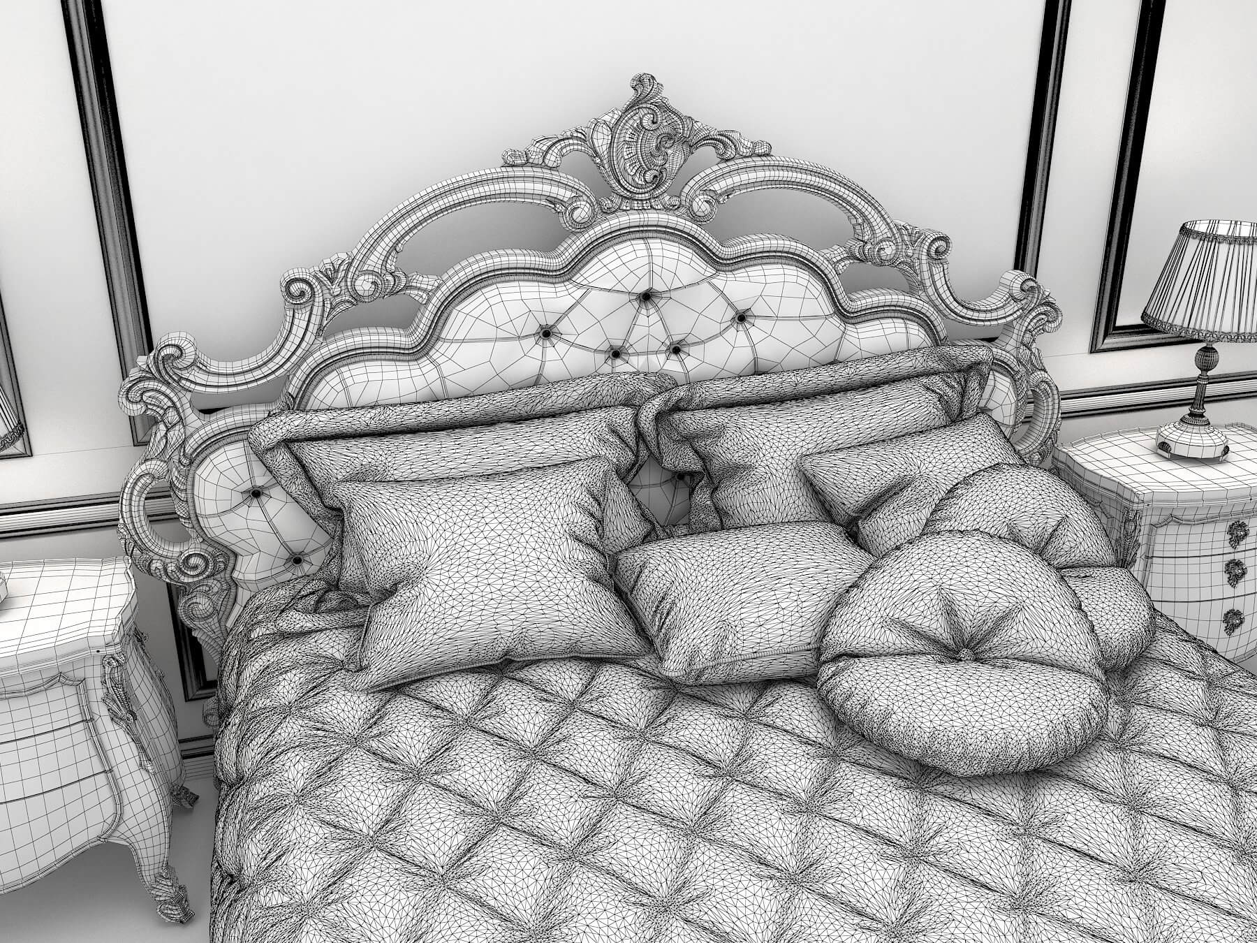 Classic Bed 6 - 3D Model by nhattuankts