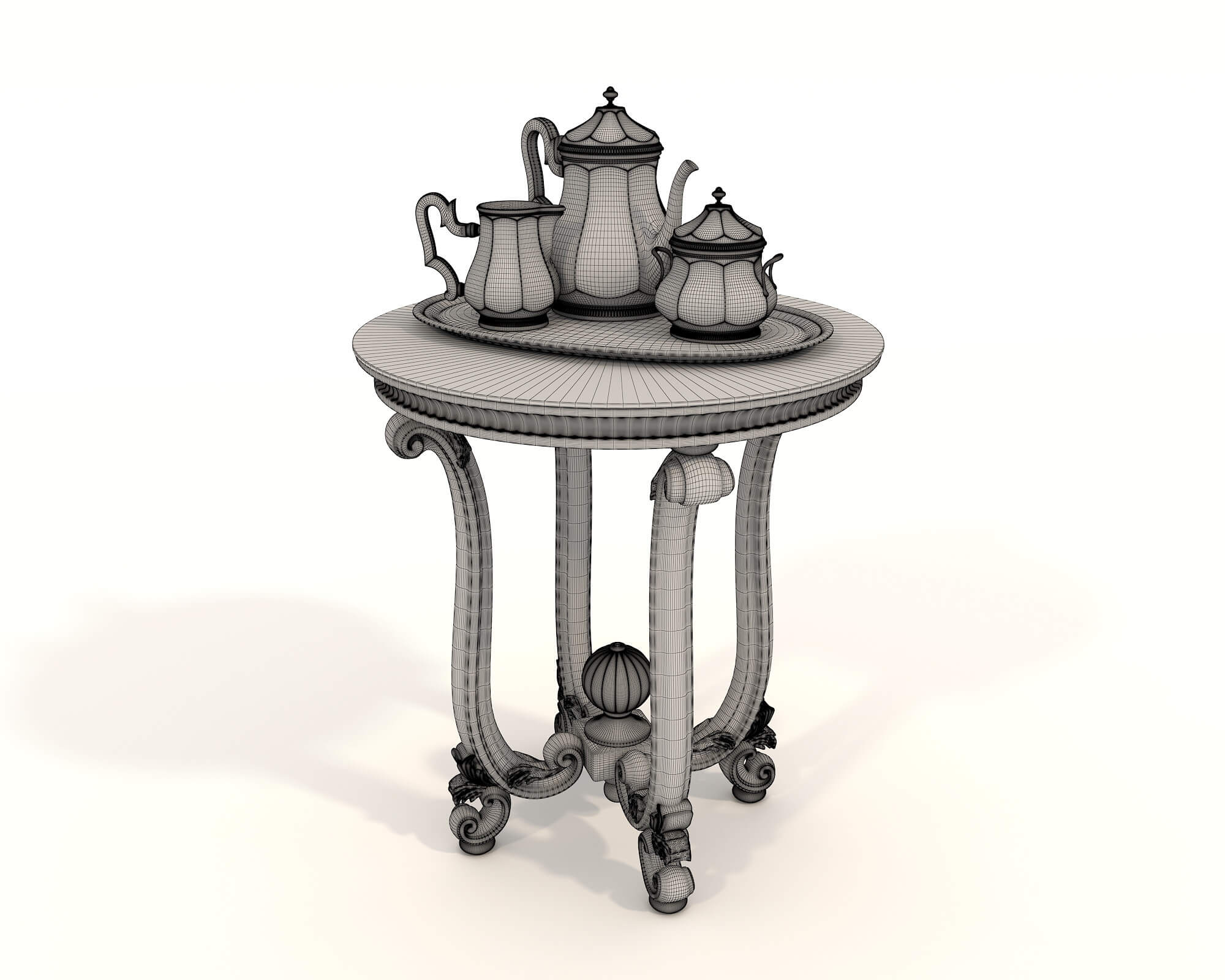 Classic Coffee Table and Armchairs 16 - 3D Model by nhattuankts
