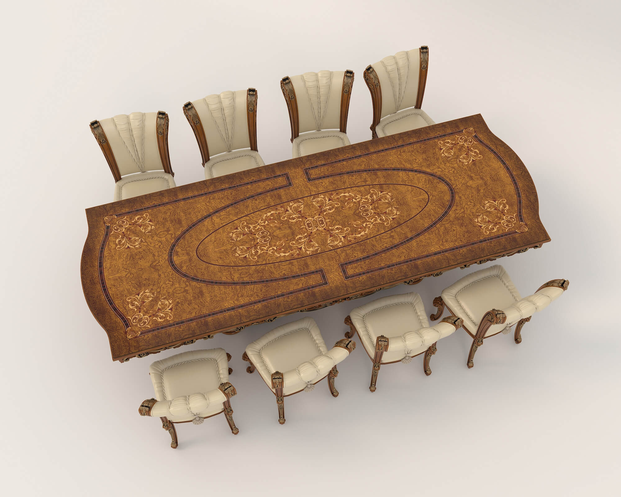 Classic Dining Table and Chairs 17 - 3D Model by nhattuankts