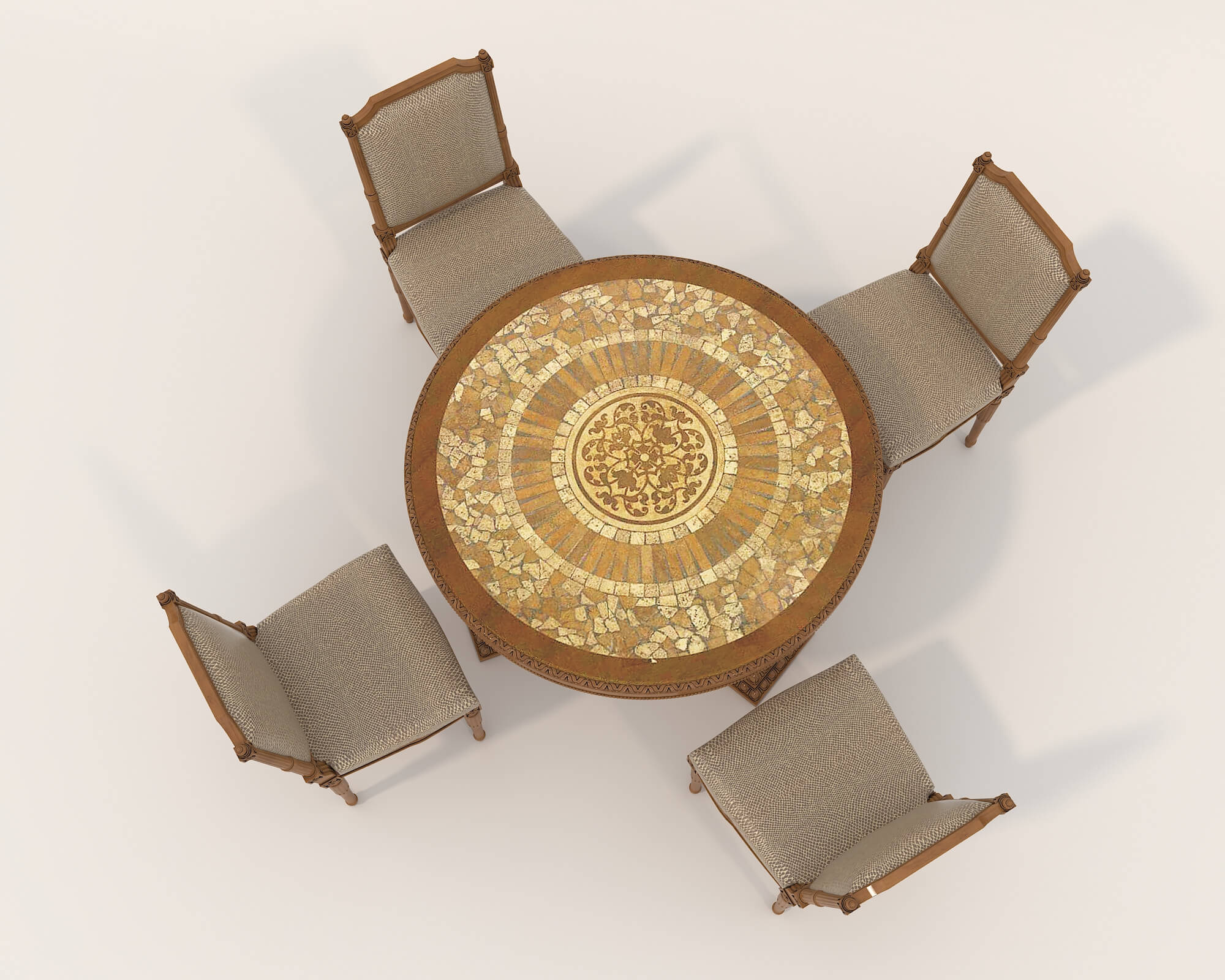 Classic Dining Table and Chairs 19 - 3D Model by nhattuankts