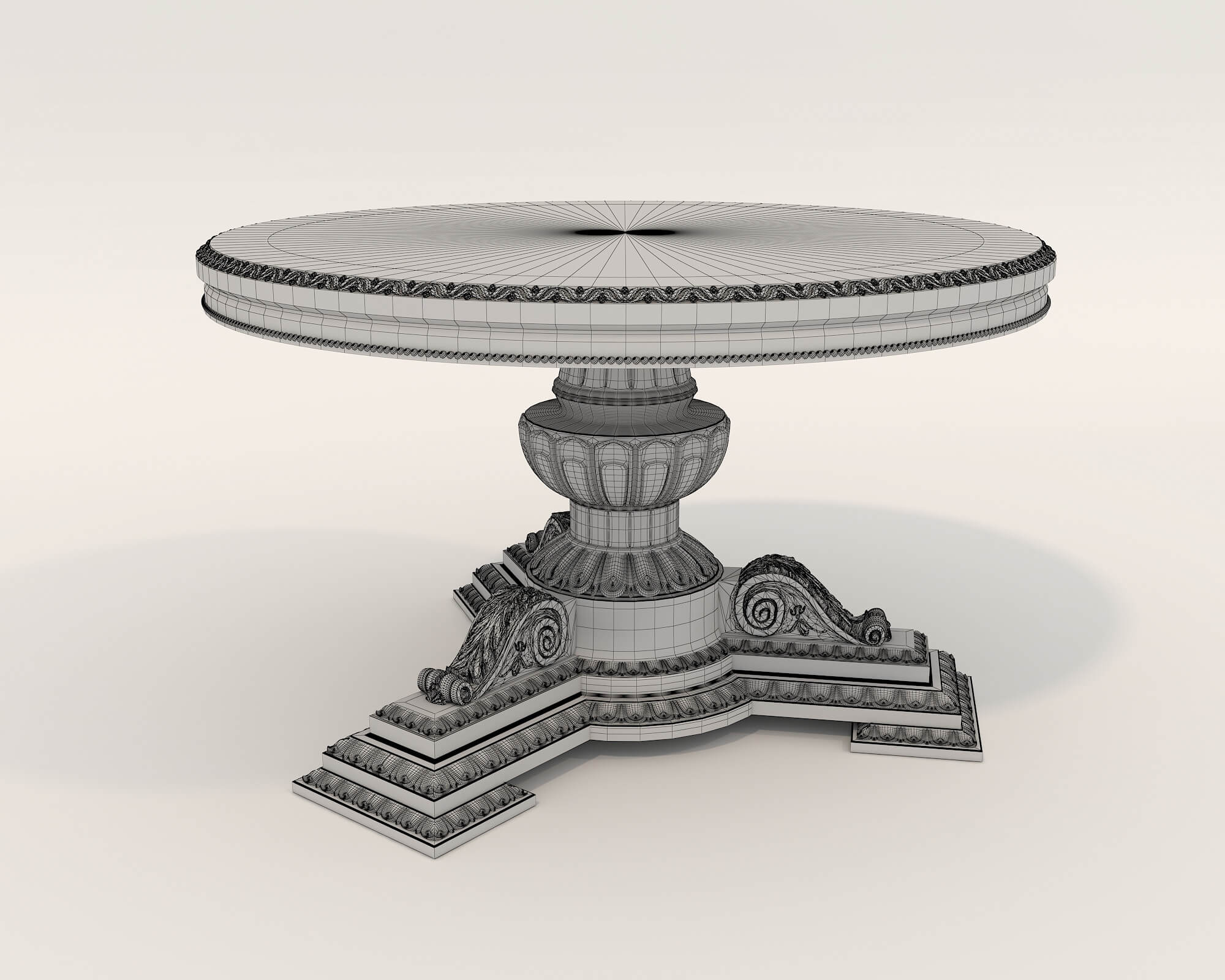 Classic Dining Table and Chairs 19 - 3D Model by nhattuankts
