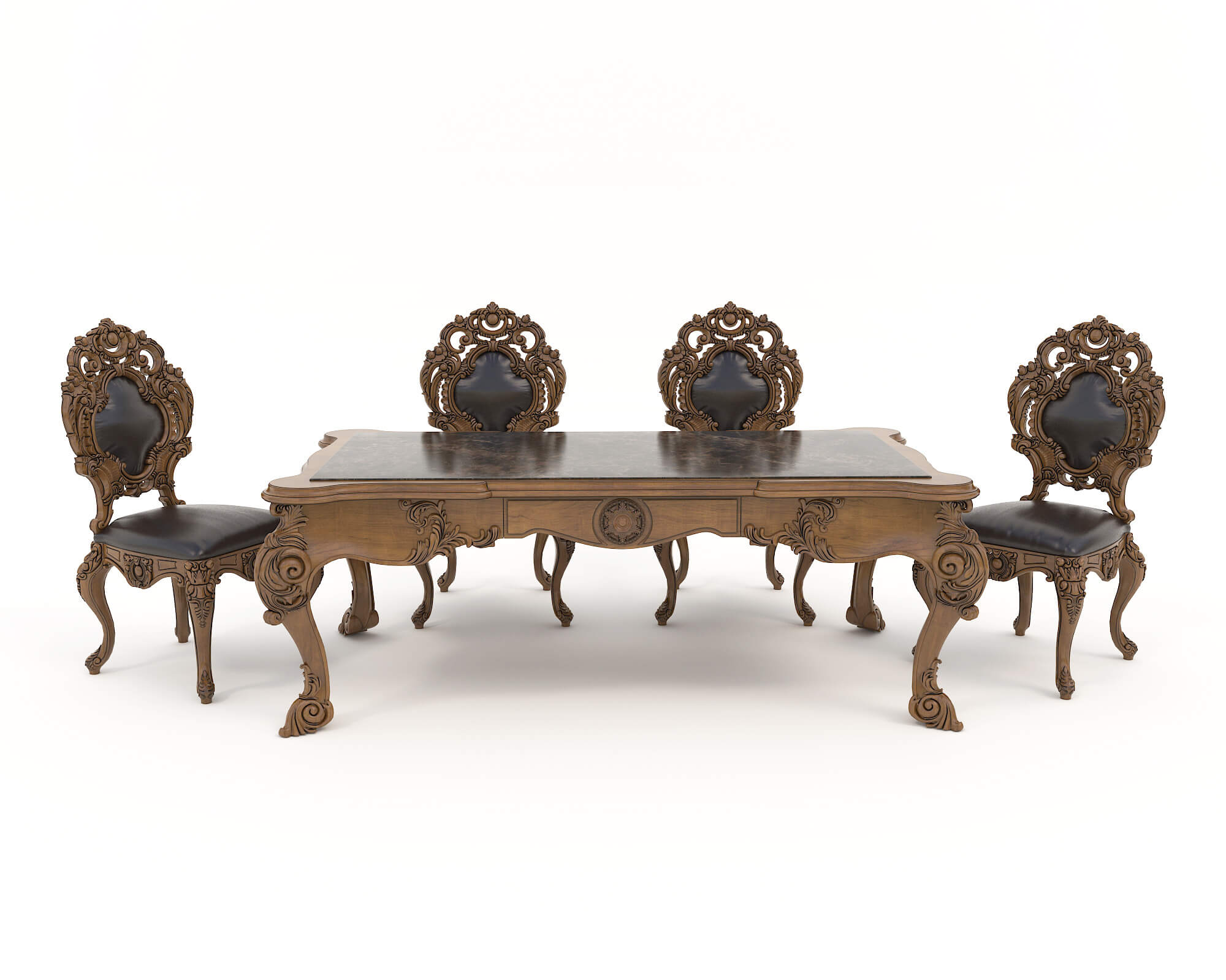 Classic Dining Table and Chairs 20 - 3D Model by nhattuankts