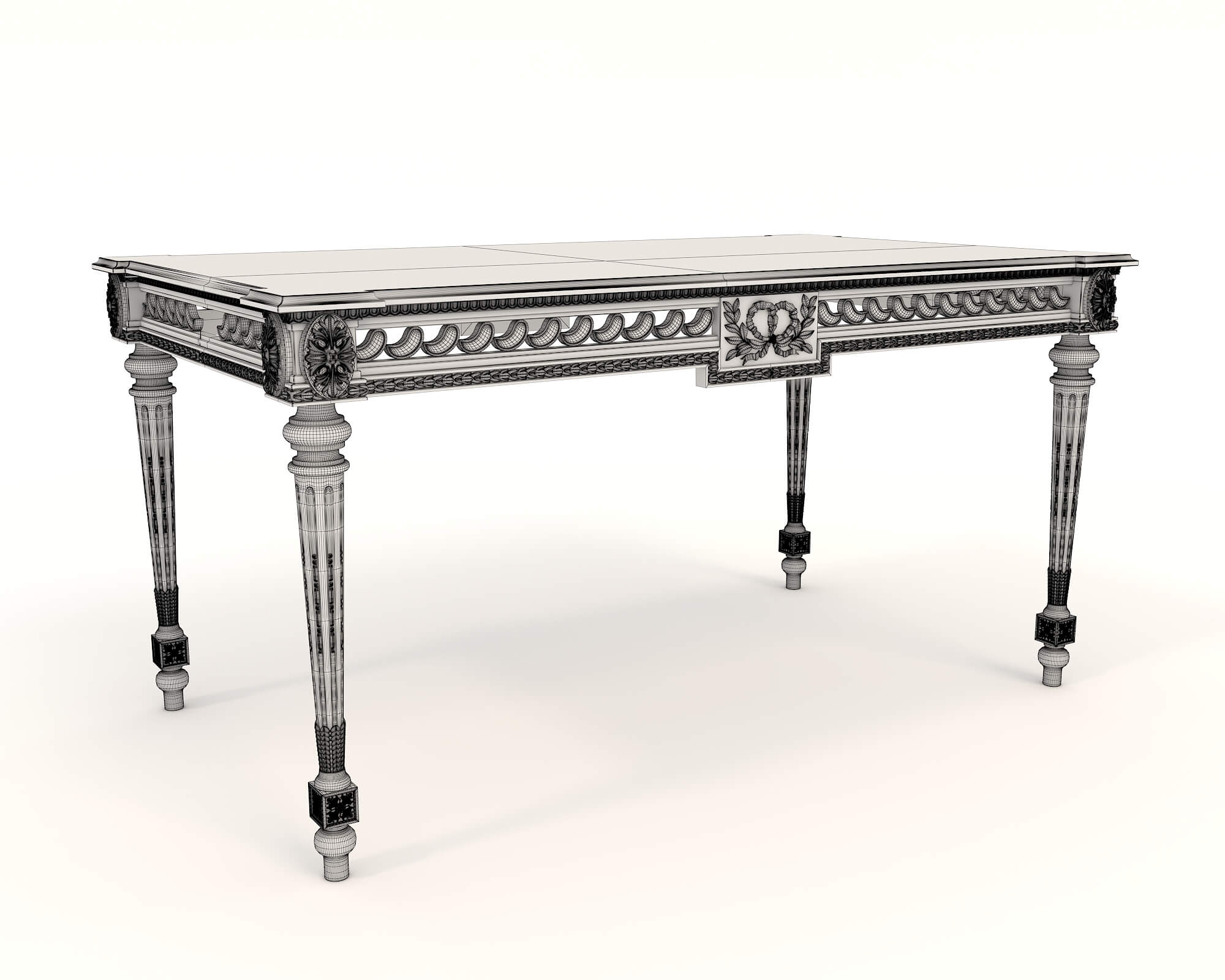 Classic Dining Table and Chairs 25 - 3D Model by nhattuankts