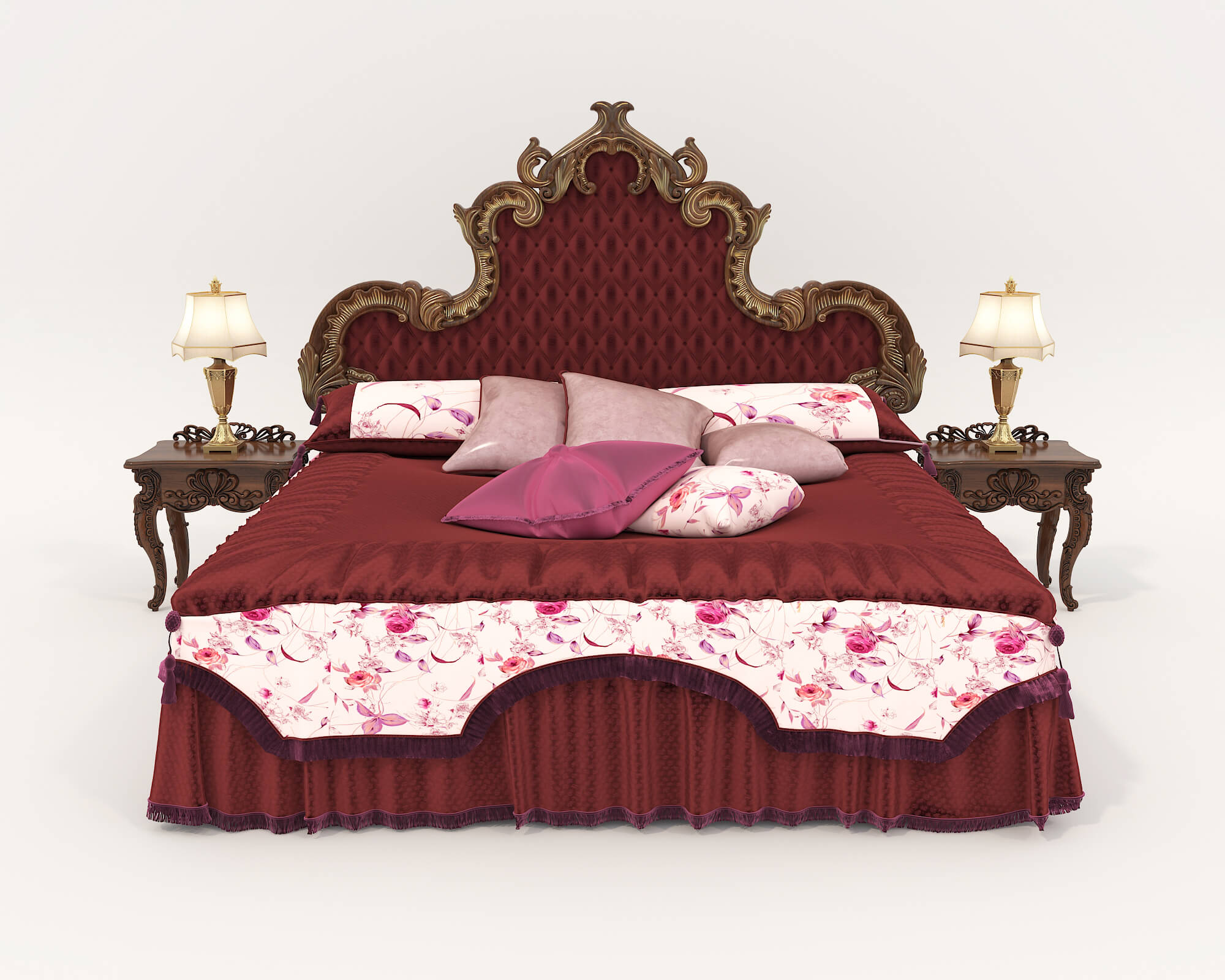 Classic European Style Bed Set 54 - 3D Model by nhattuankts