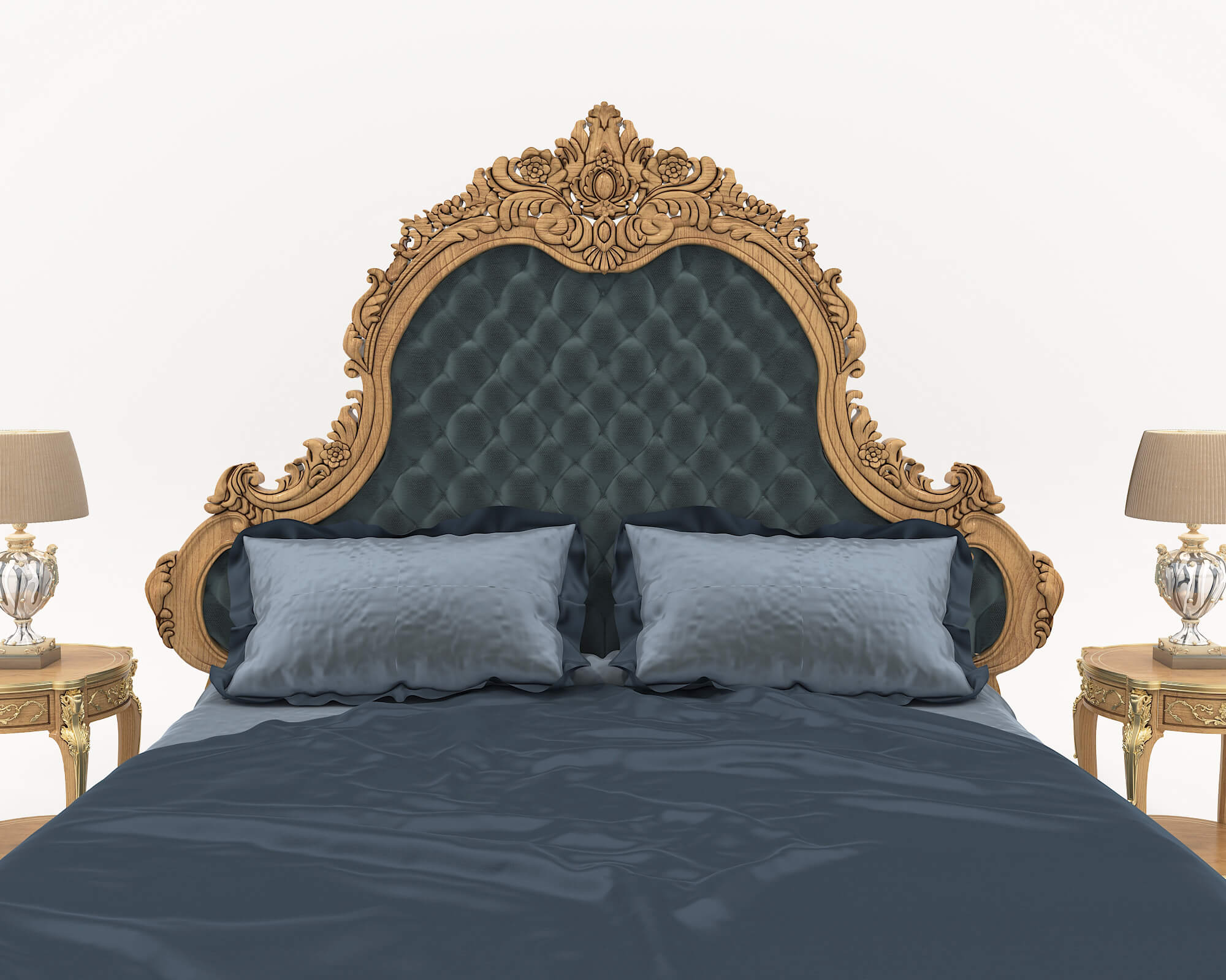 Classic European Style Bed Set 55 - 3D Model by nhattuankts